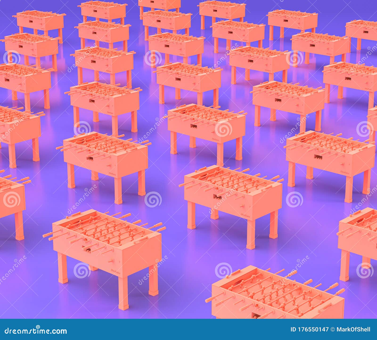 Multiple Arcade Foosball Table, Entertainment Center Objects in Purple ...