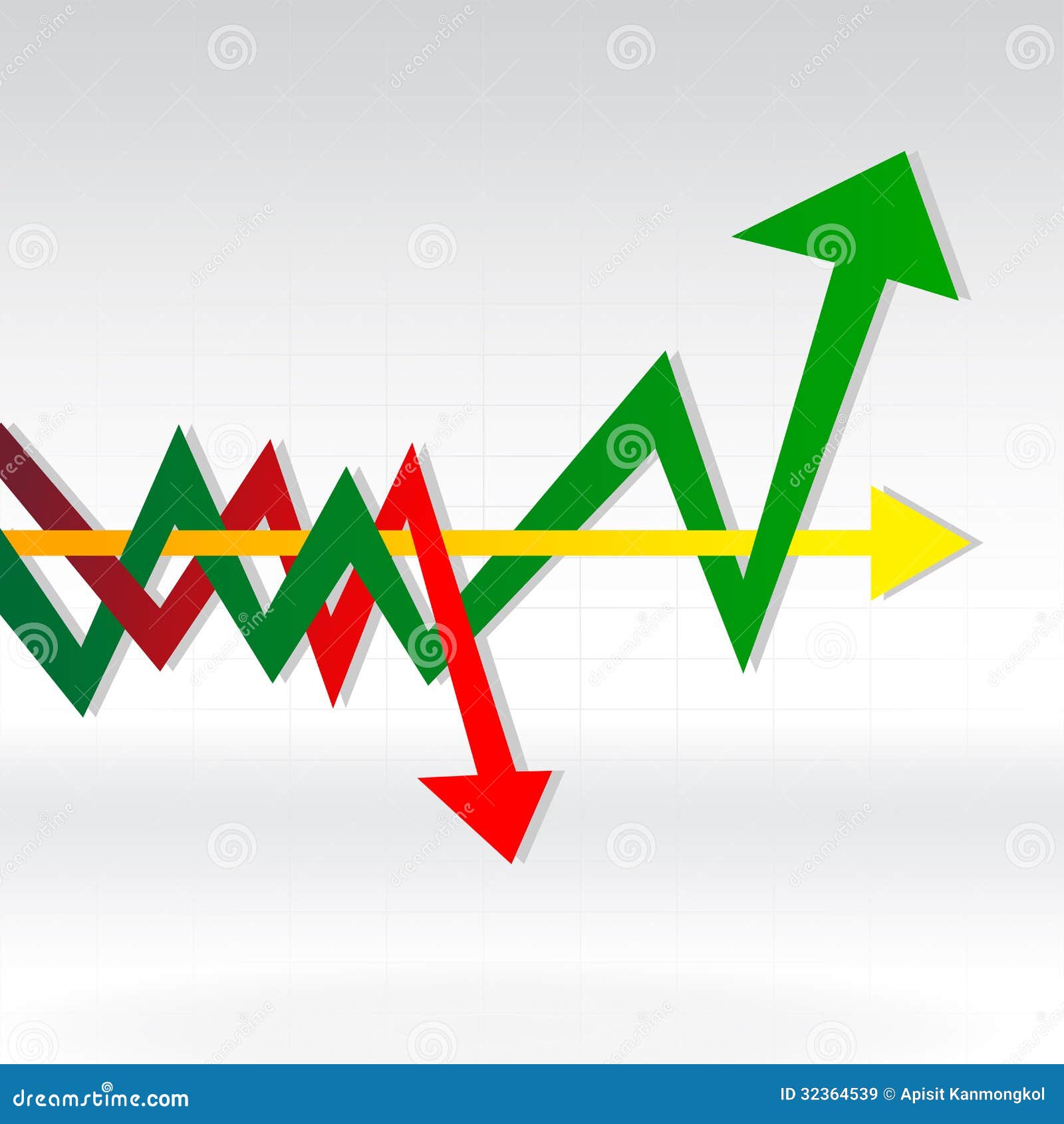 Multiple Arrows in the Graph Stock Vector - Illustration of graphic ...