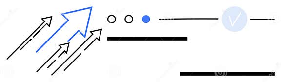 Multiple Arrows Moving Upwards with Dotted Elements and Checkmark ...