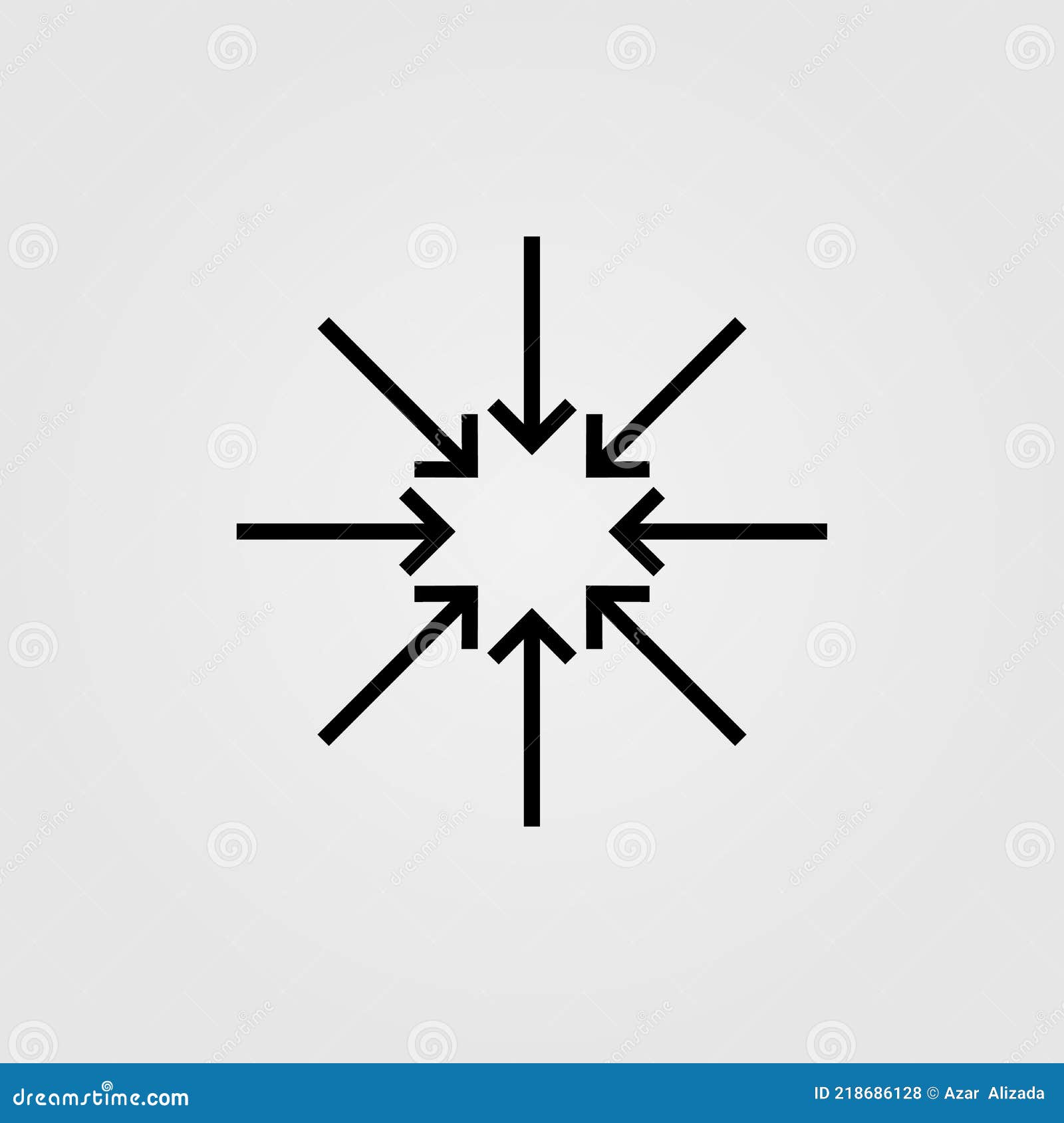 Multiple Arrows Pointing Center Icon in Line Style Stock Vector ...