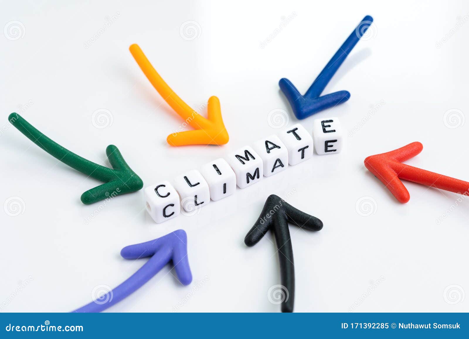 Multiple Arrows Pointing To Cube Block Combine the Word Climate on ...