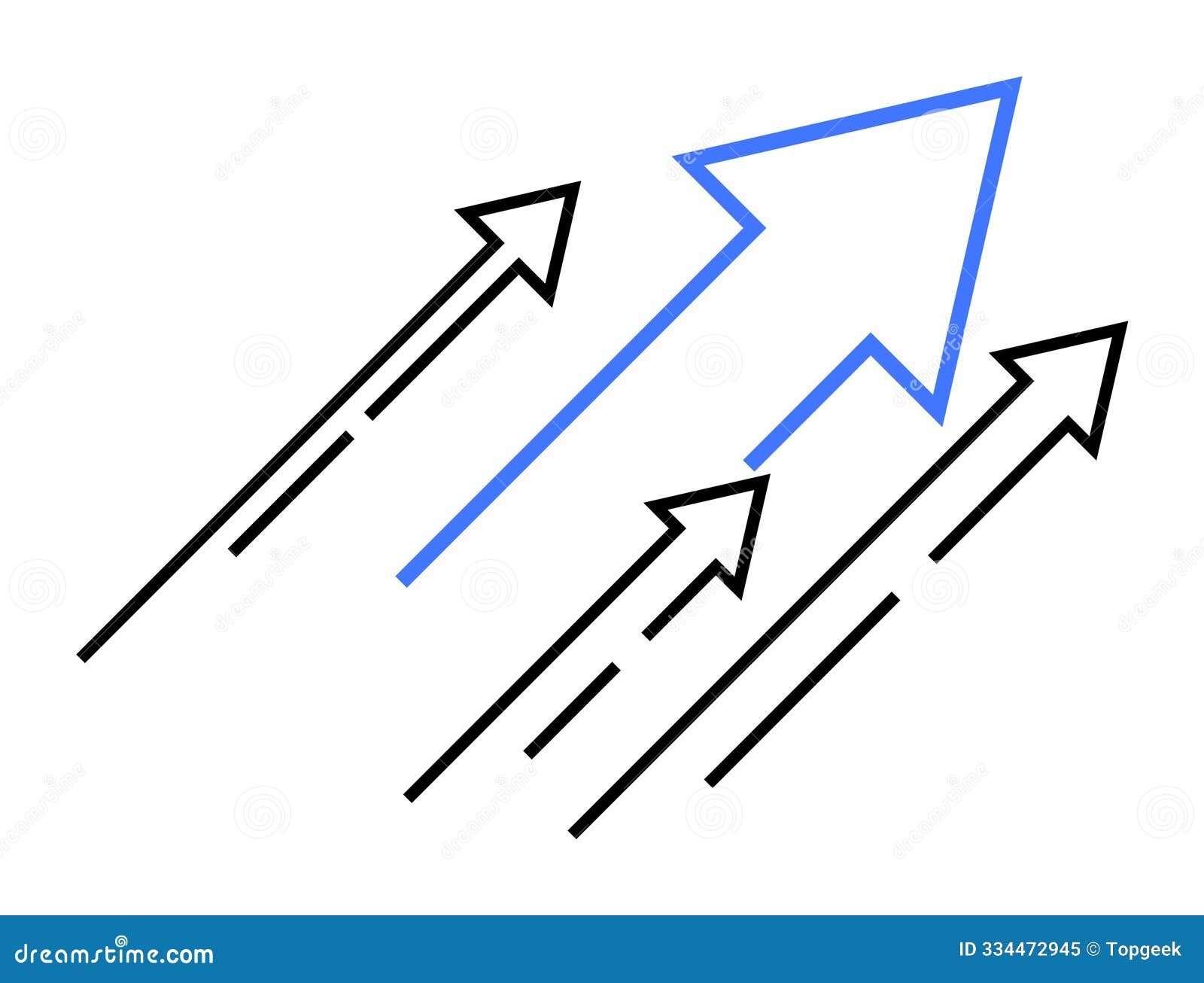 Multiple Arrows Pointing Upwards with One Blue Arrow Leading ...