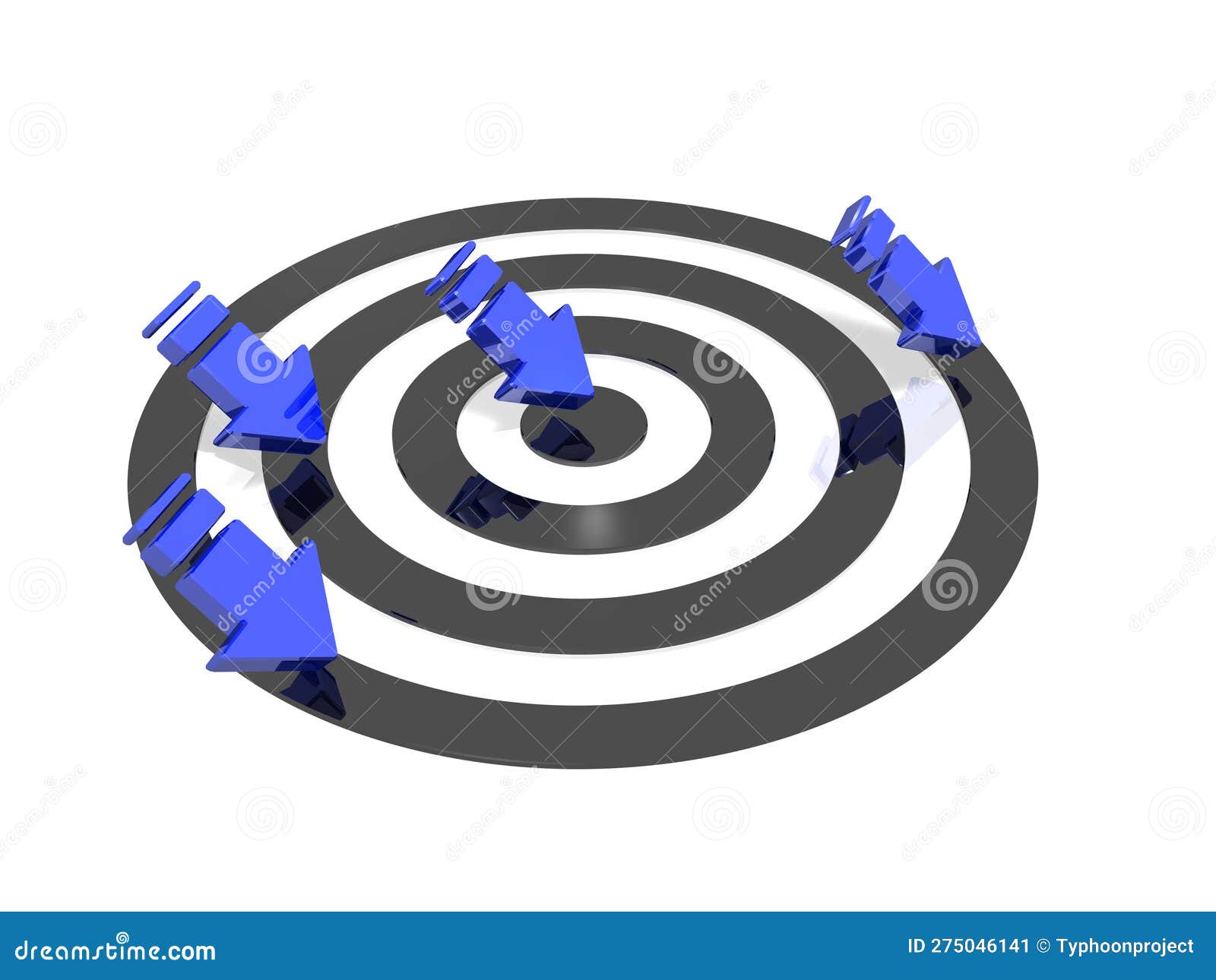 Multiple Arrows Rain Down on the Target. an Abstract Concept ...
