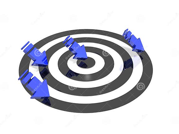 Multiple Arrows Rain Down on the Target. an Abstract Concept ...