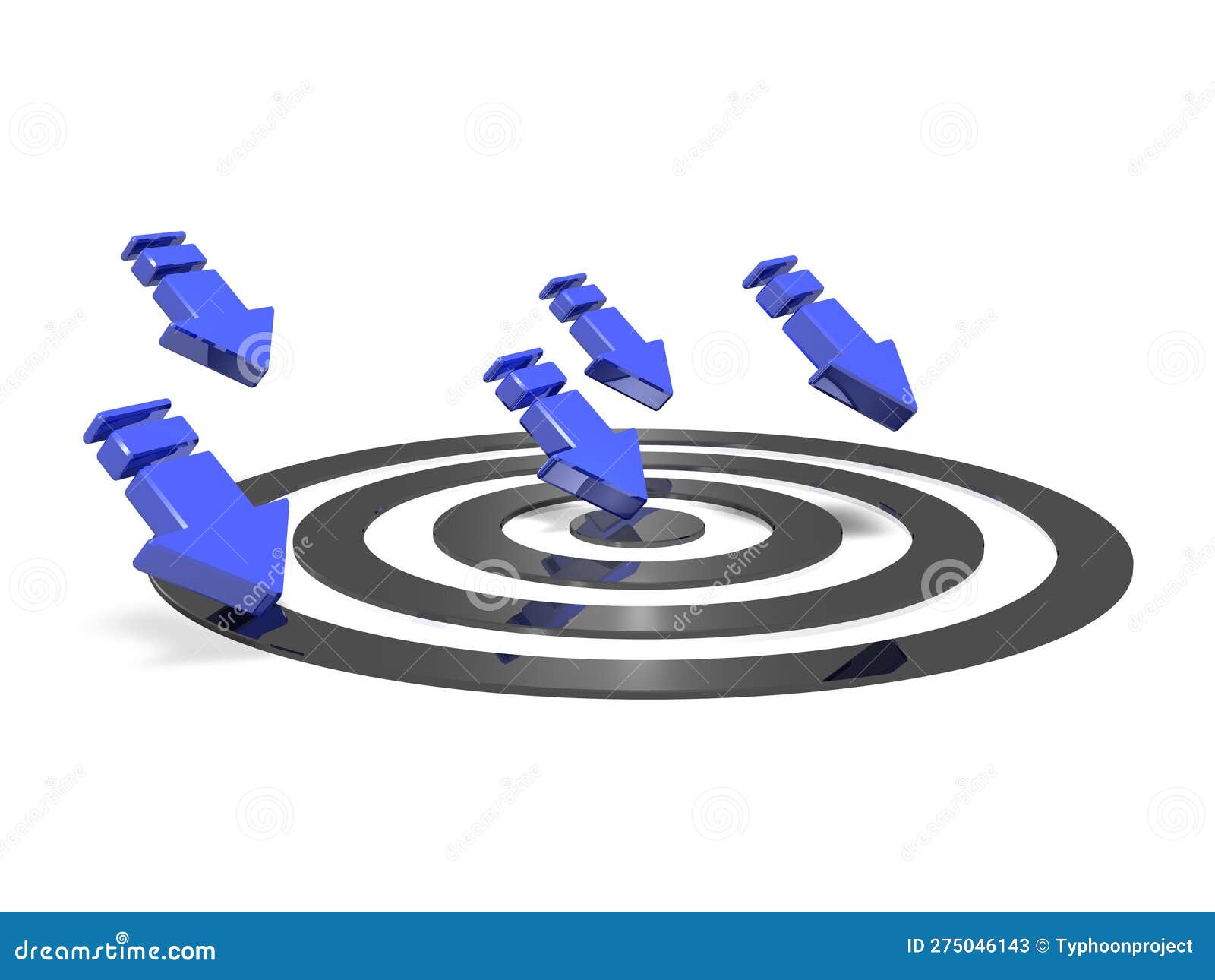 Multiple Arrows Rain Down on the Target. an Abstract Concept ...