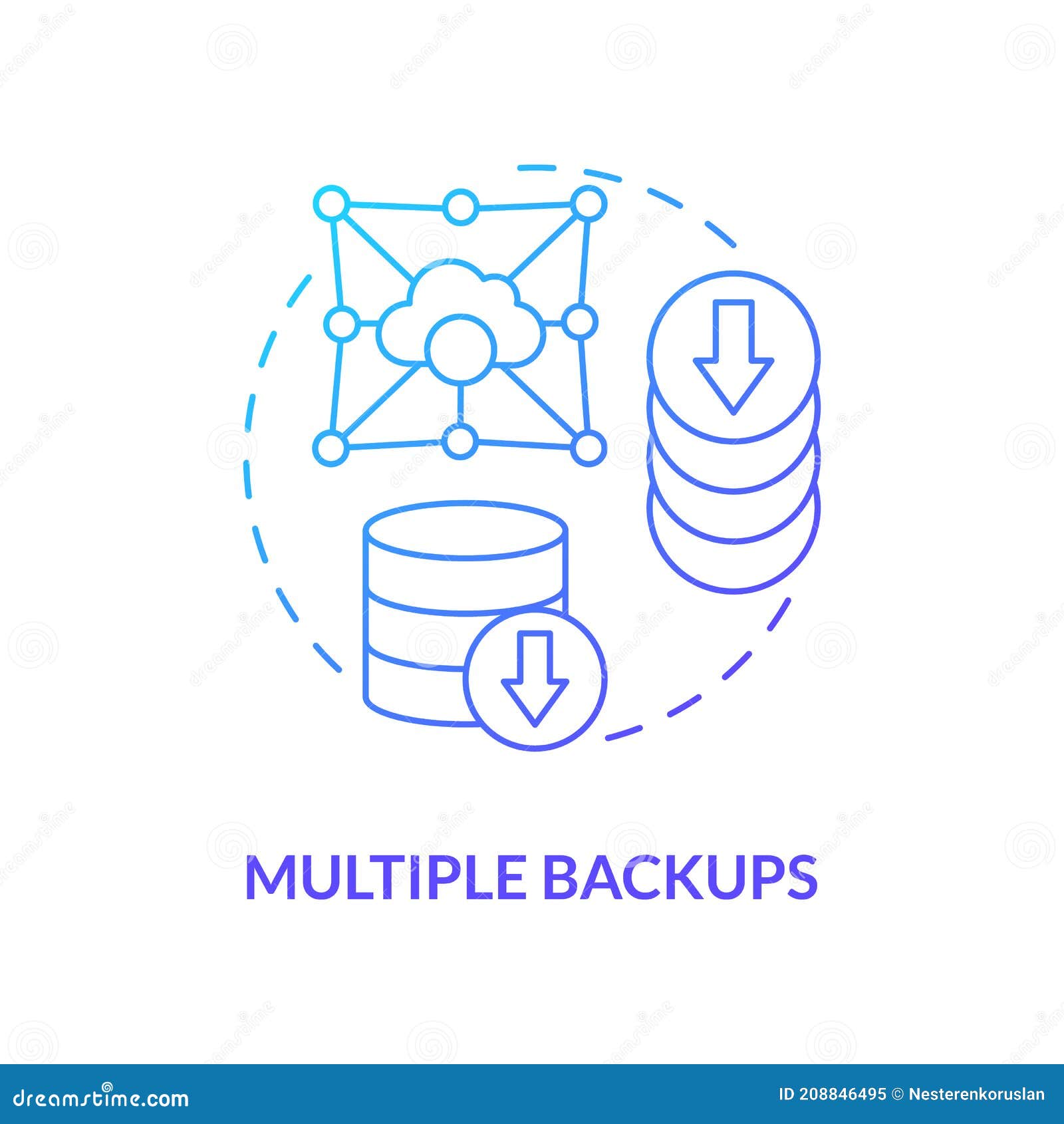 Multiple Backups Concept Icon Stock Vector - Illustration of access ...
