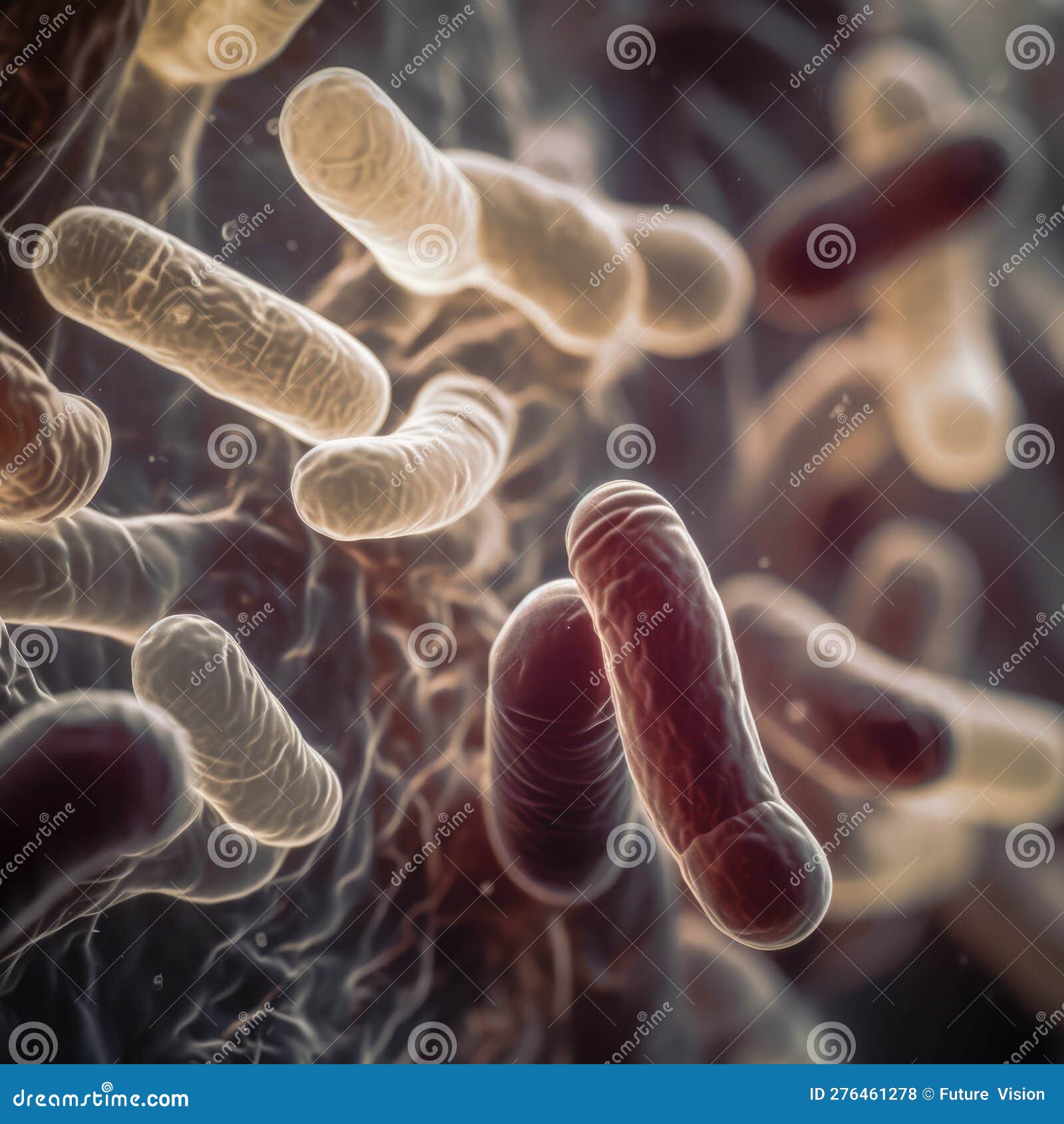 Multiple Bacteria Cells on Black Background, Created Using Generative ...