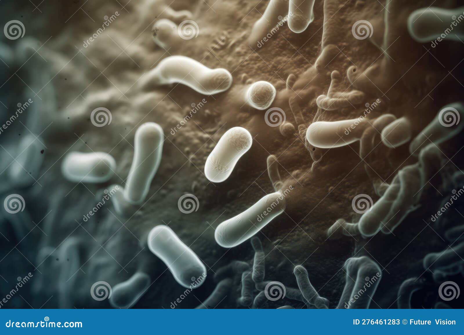 Multiple Bacteria Cells on Dark Background, Created Using Generative Ai ...