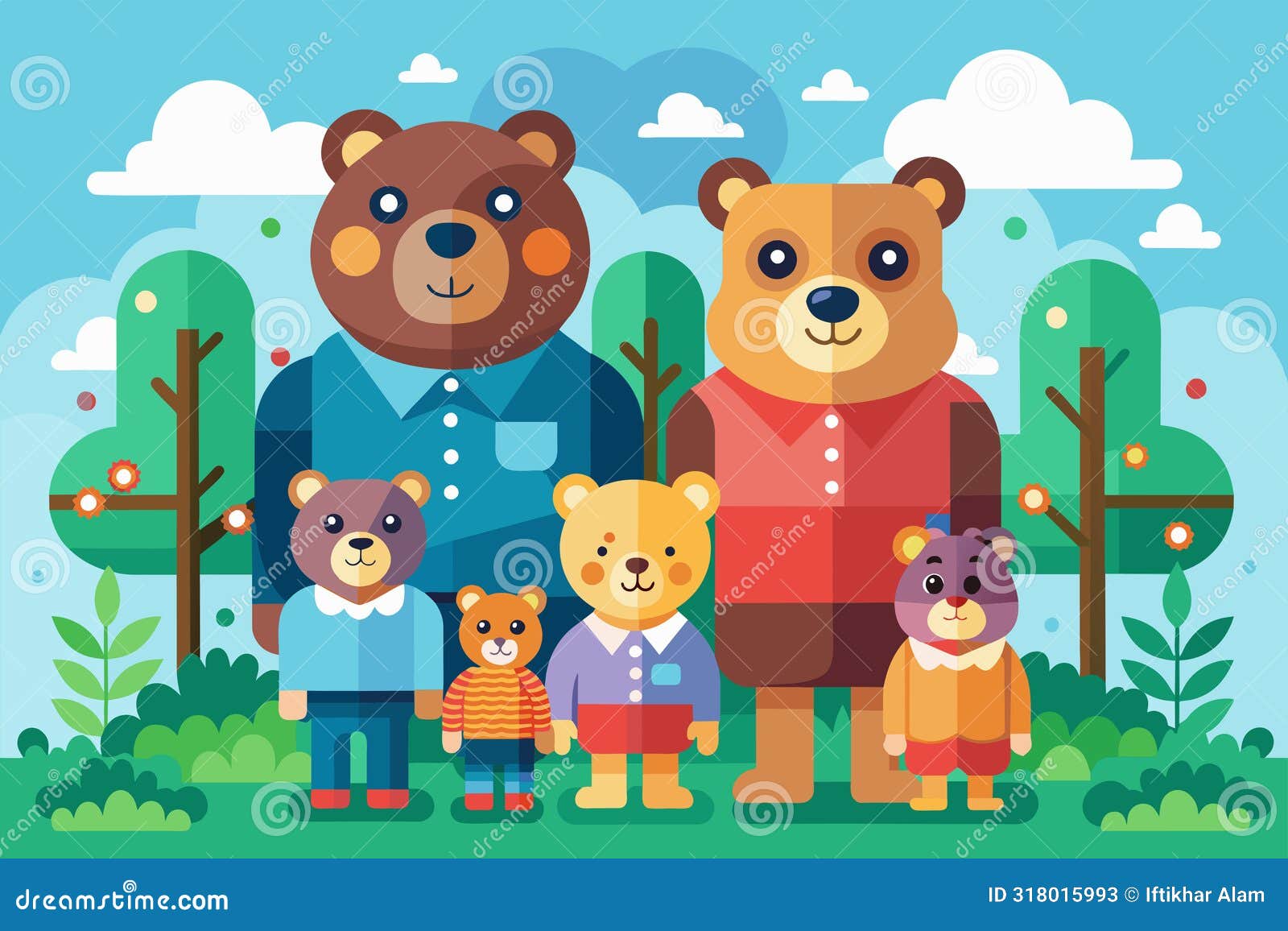 Multiple Bears Standing Closely Together in a Group, Bear Family ...