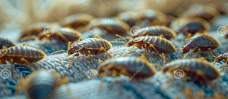 Infestation of Bed Bugs in a Bed Stock Photo - Image of tiny, colony ...