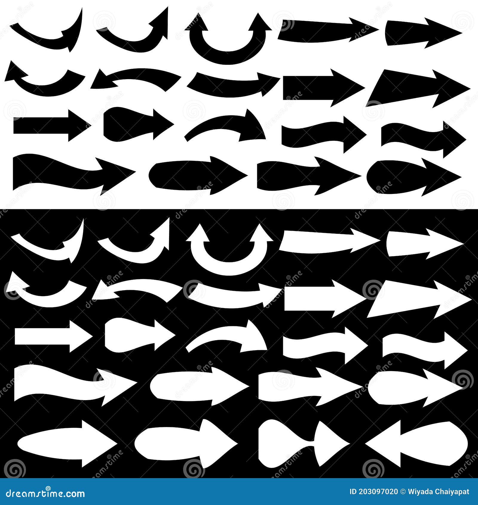 Multiple Black Arrow Icon Sets Stock Vector - Illustration of black ...