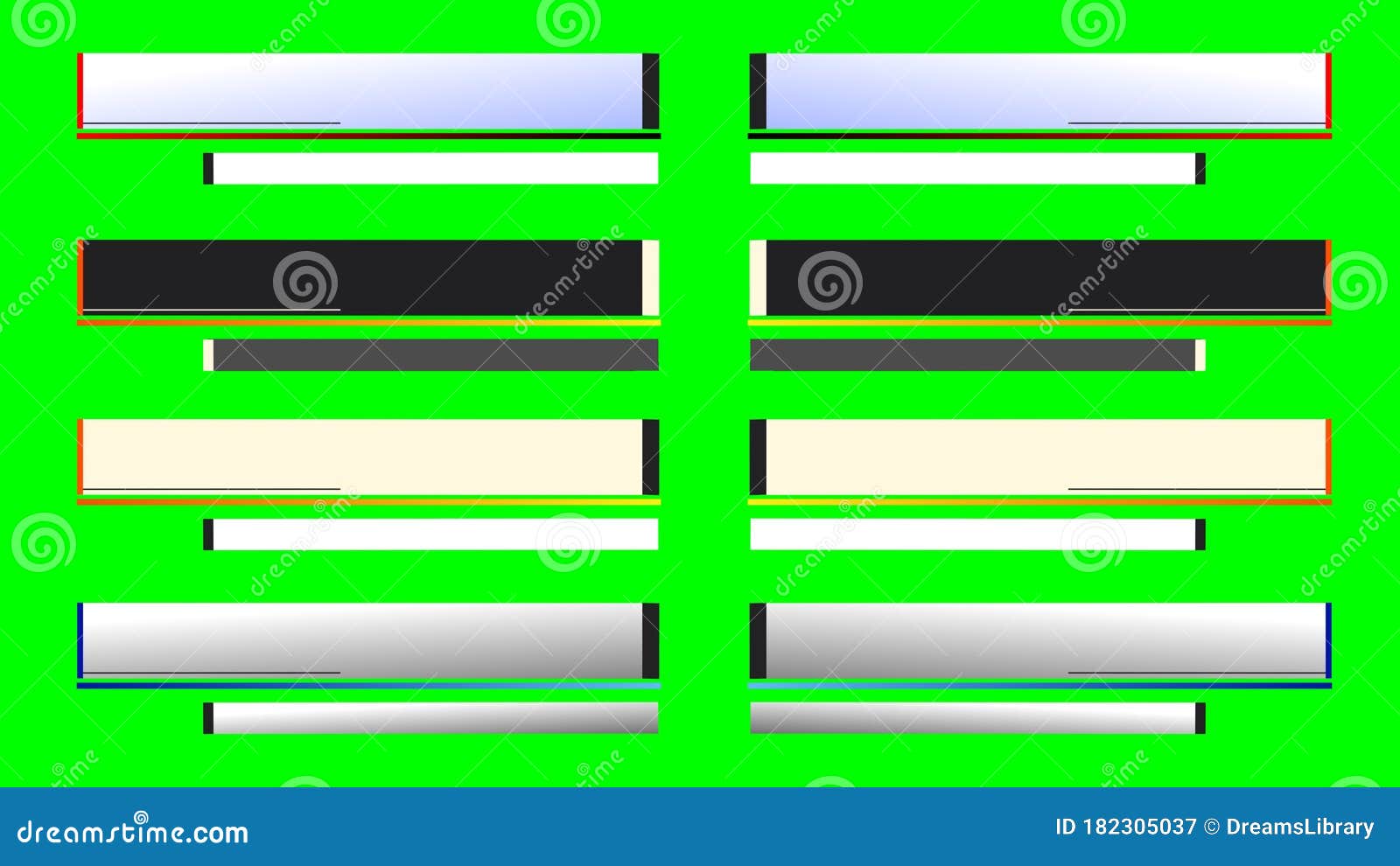 Multiple Blank Lower Thirds 4 On Chroma Key Green Background Royalty ...