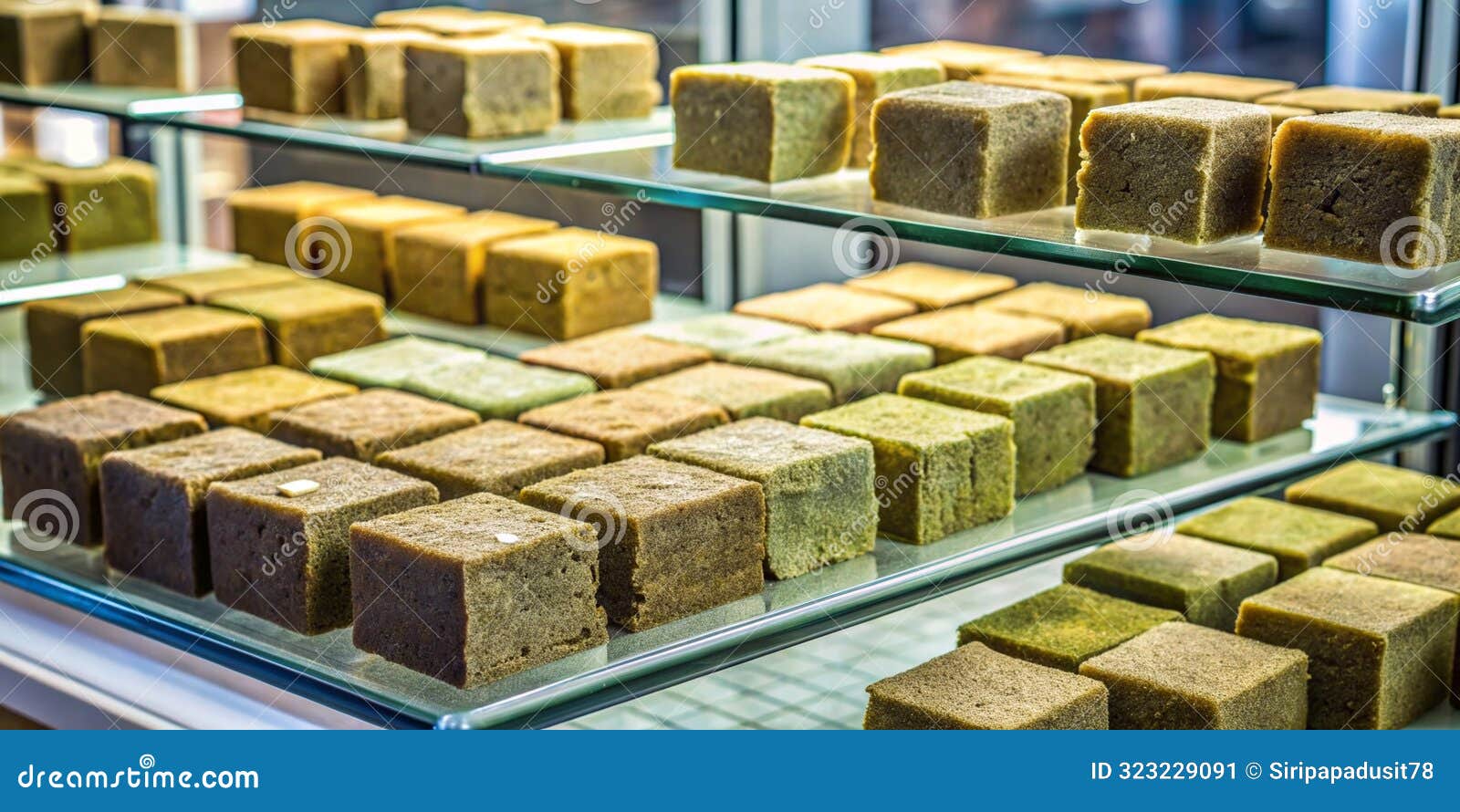 Multiple Blocks of Hashish in Display Case Generative AI Stock ...
