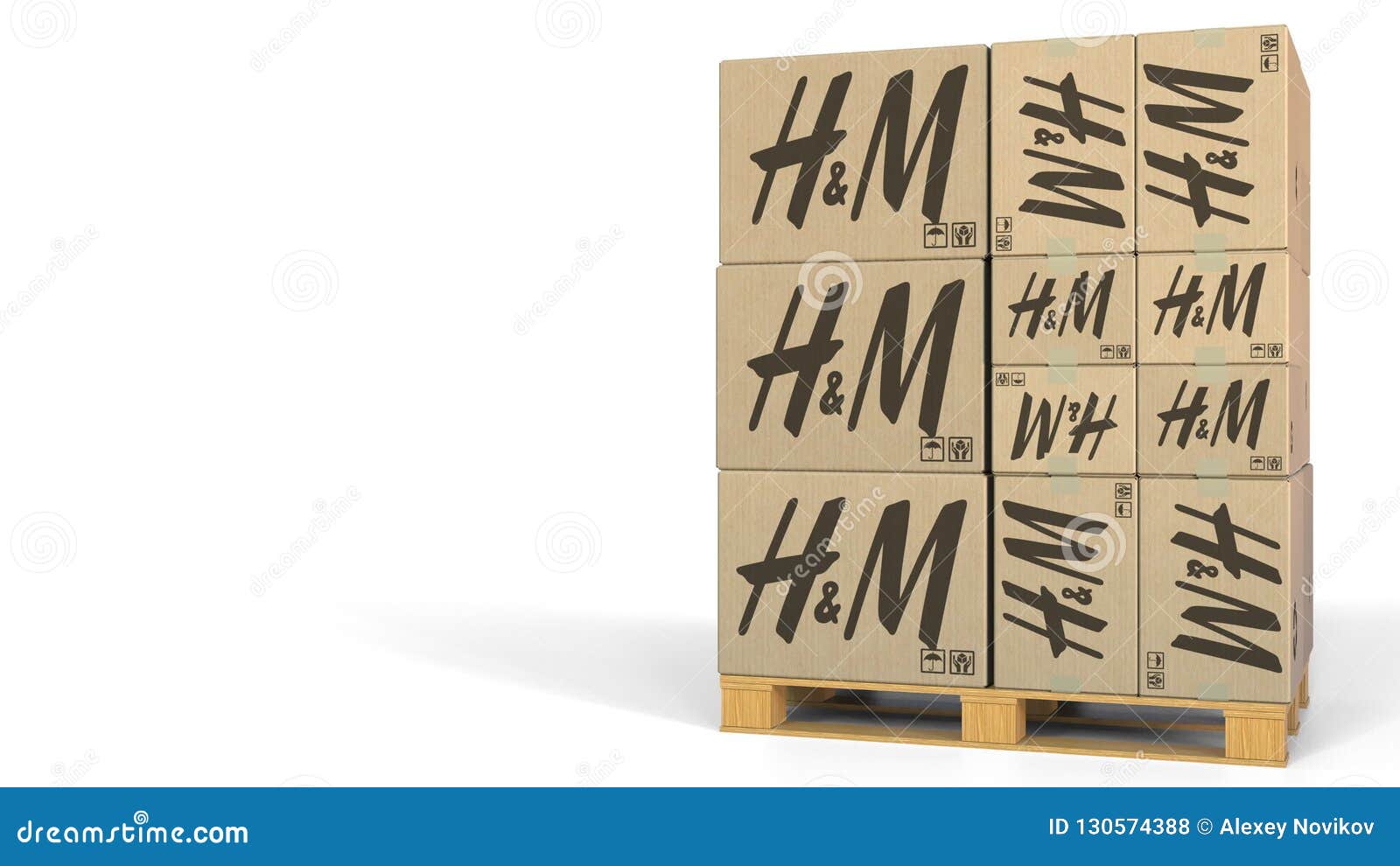 Multiple Boxes with H&M Logo. Editorial 3D Rendering Editorial Stock ...