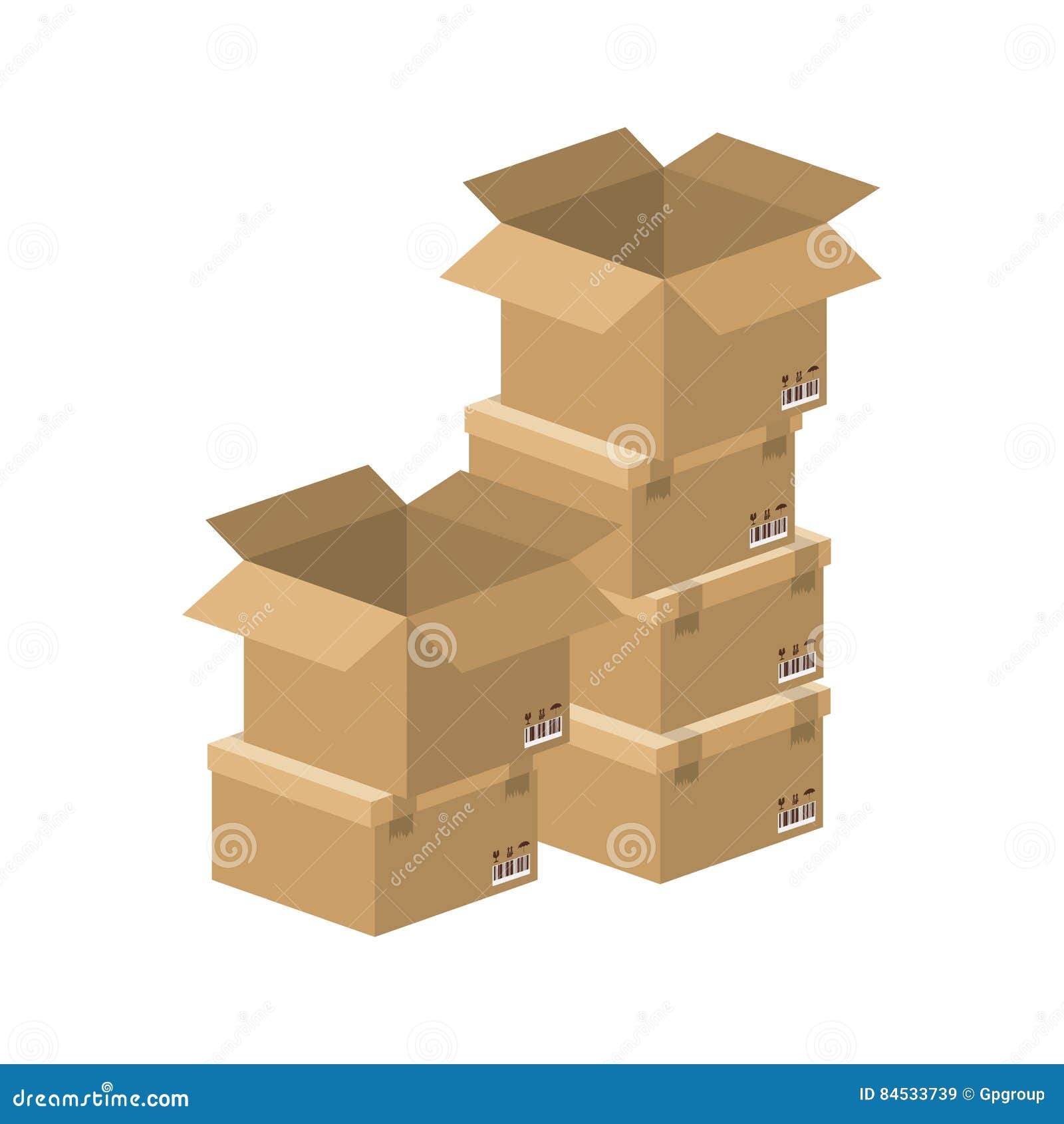 Multiple Stacked Industrial Intermodal Cargo Transport Or Shipping ...