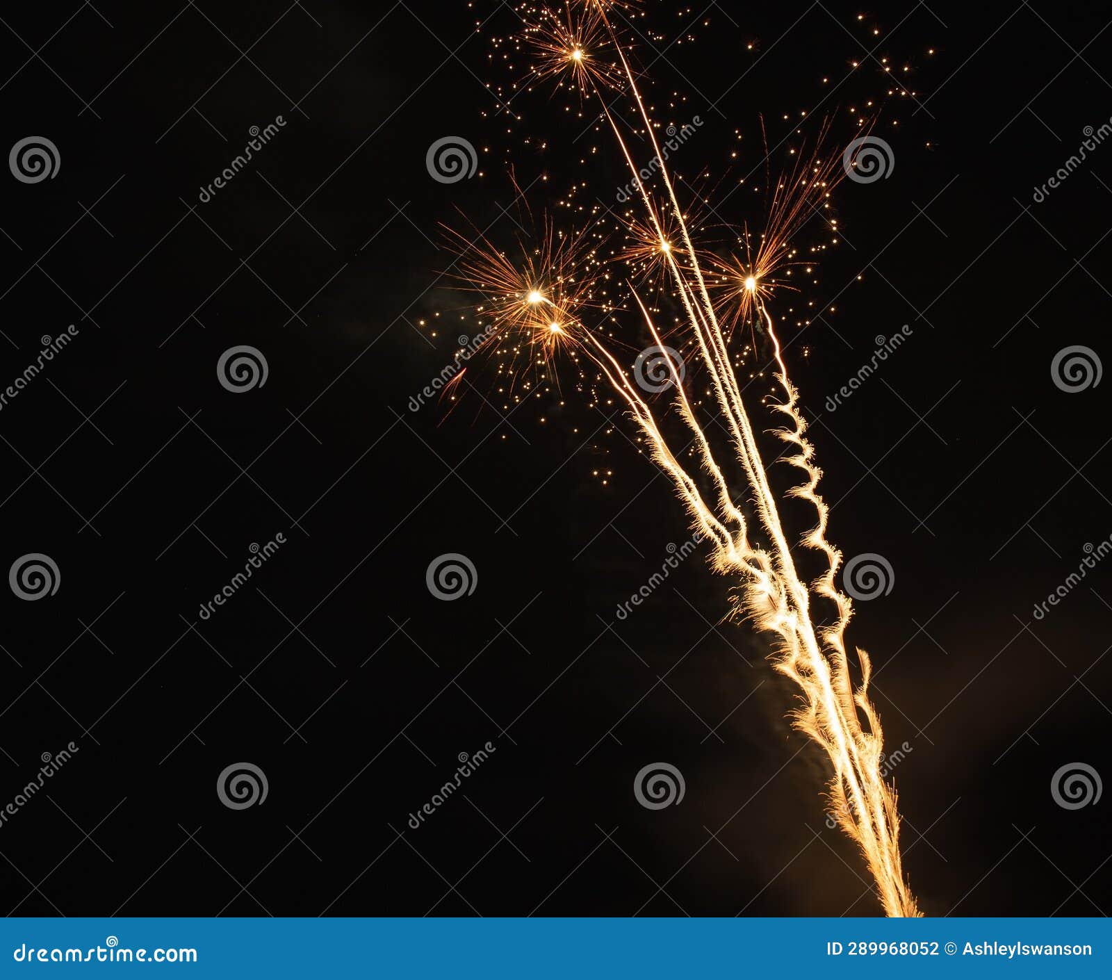 Multiple Bright Yellow Spiral Fireworks at Night Stock Photo - Image of ...