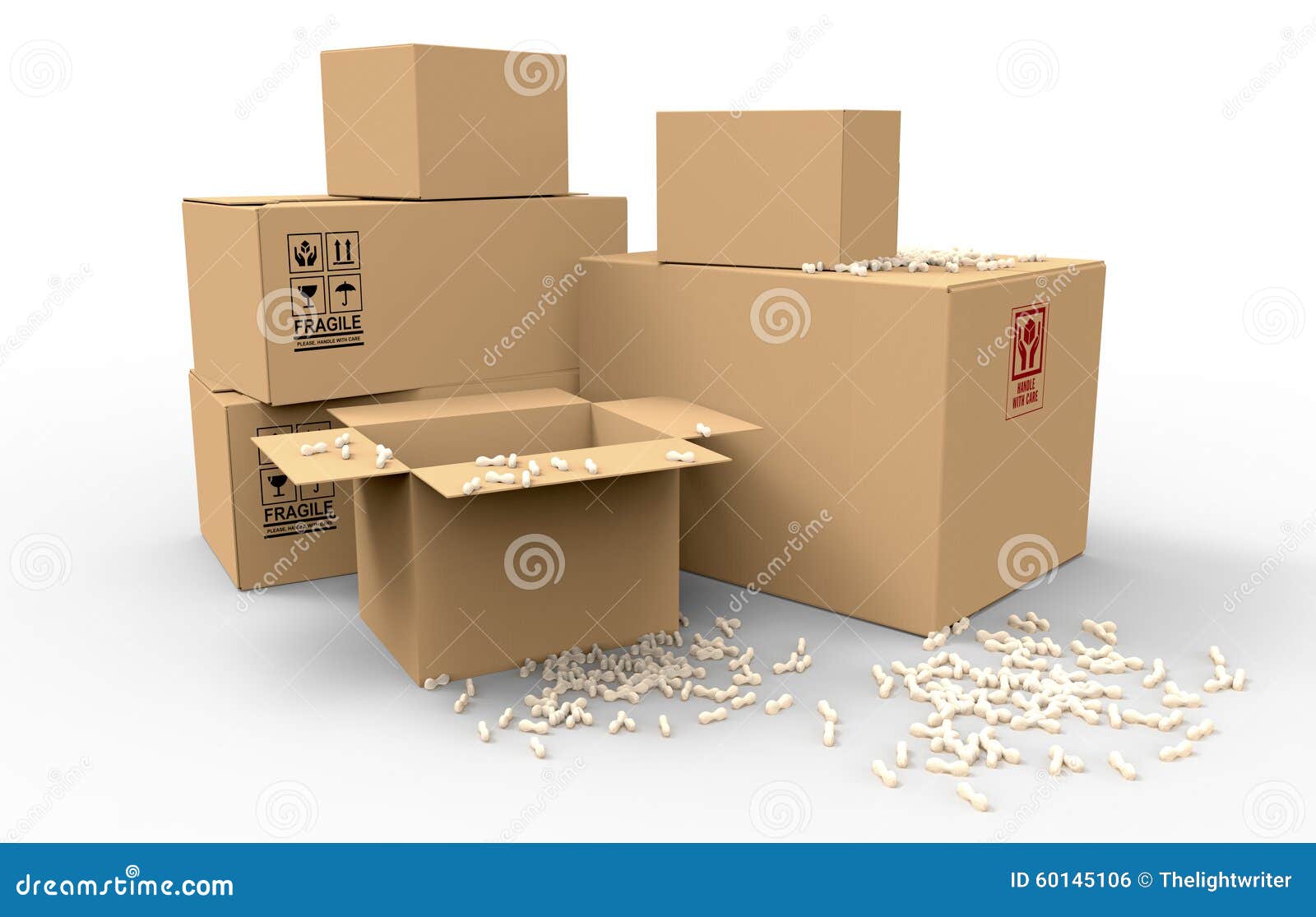 Multiple Brown Cardboard Packing Boxes Stock Illustration ...