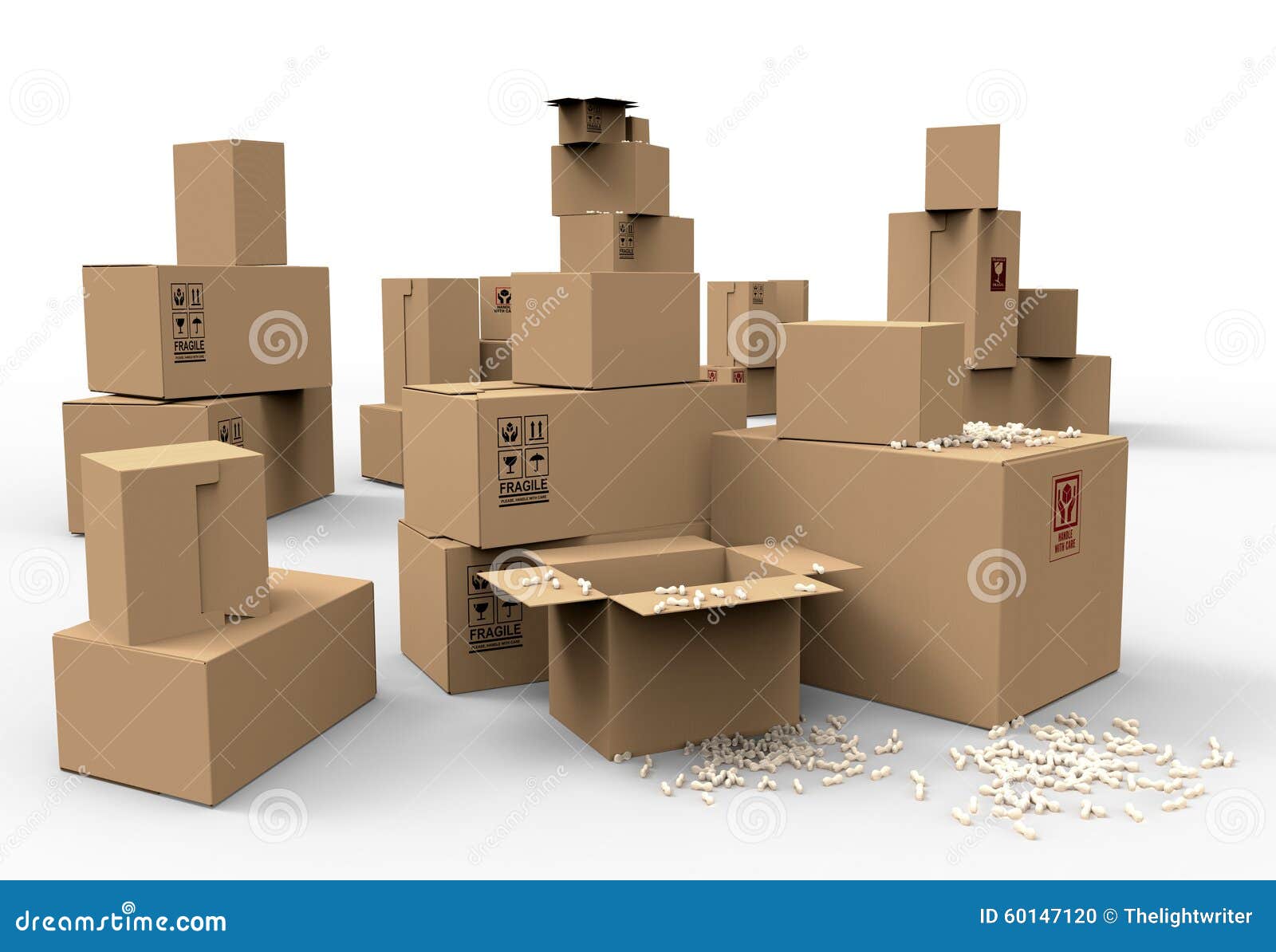 Multiple Brown Cardboard Packing Boxes Stock Illustration ...
