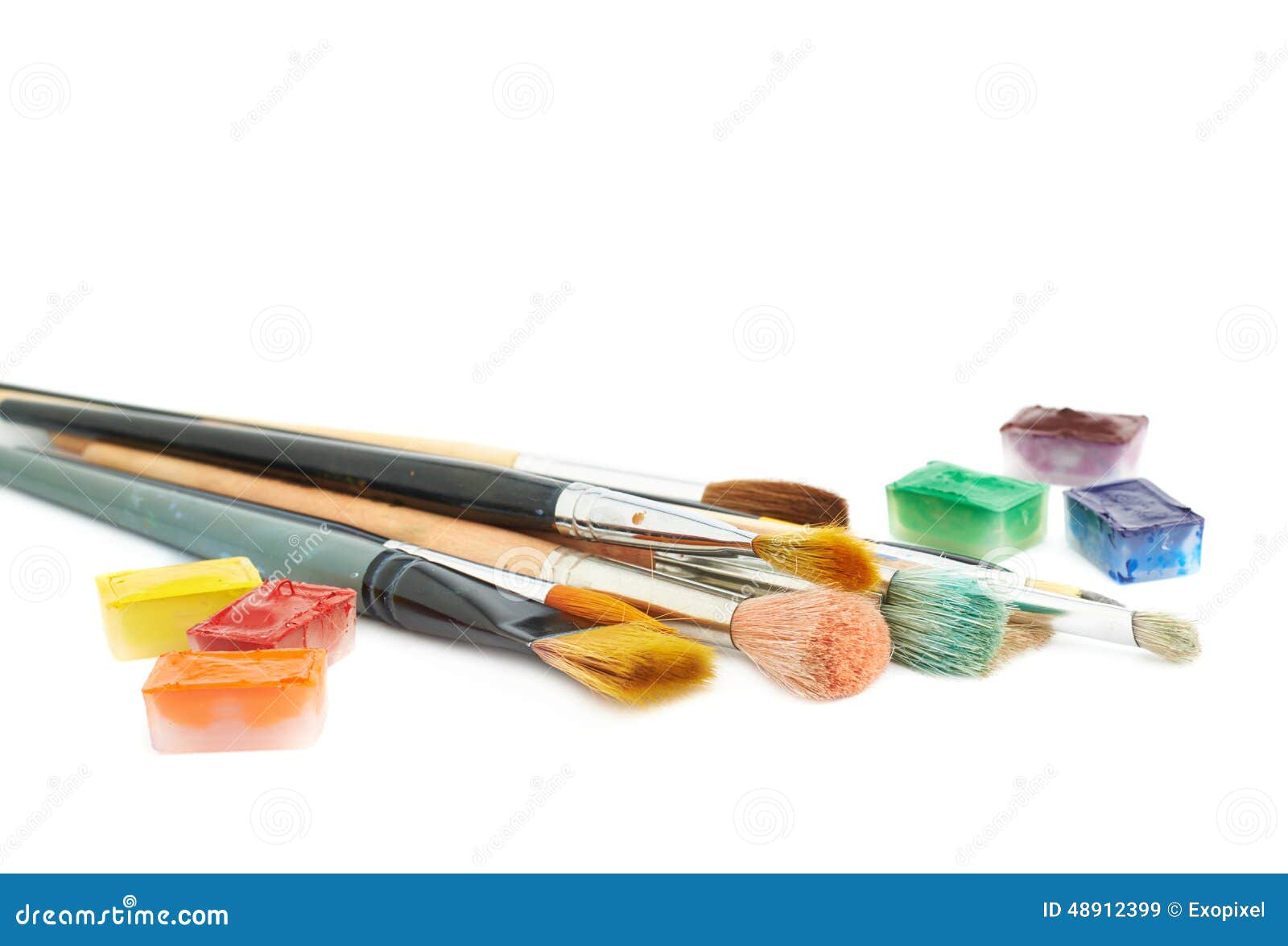 Multiple Brushes Next To a Paint Cases Stock Image - Image of colorful ...