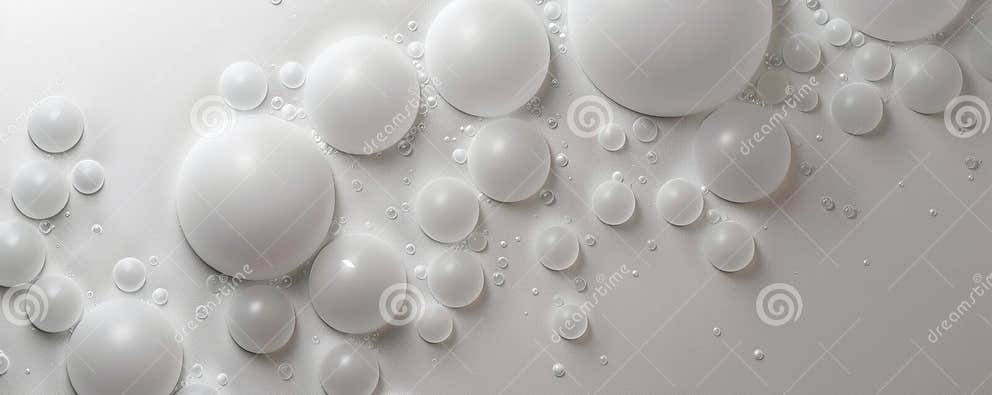 Multiple Bubbles Overlapping Slightly on a Blank White Canvas, Creating ...