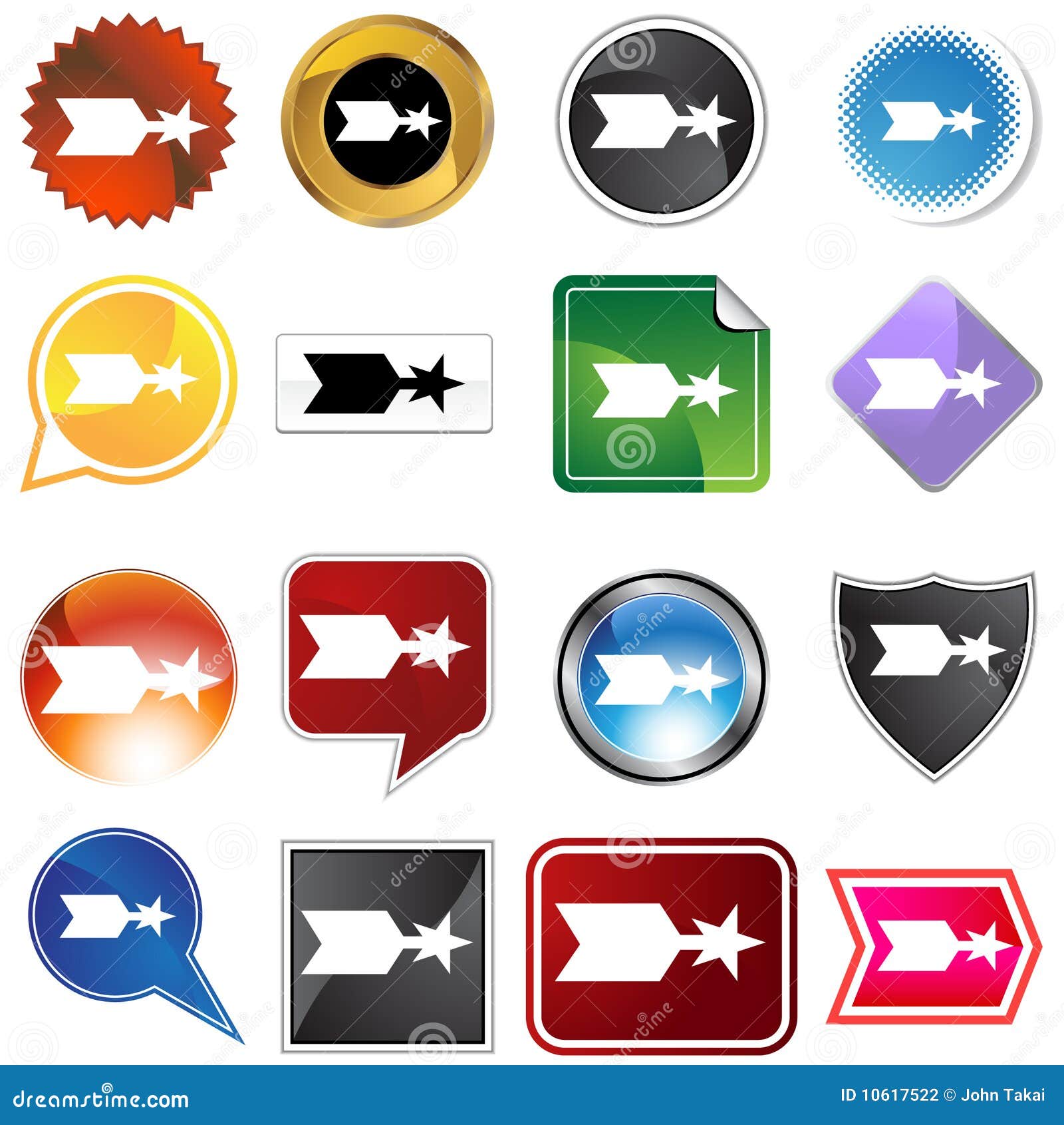 Multiple Buttons - Arrow with Star Stock Vector - Illustration of ...