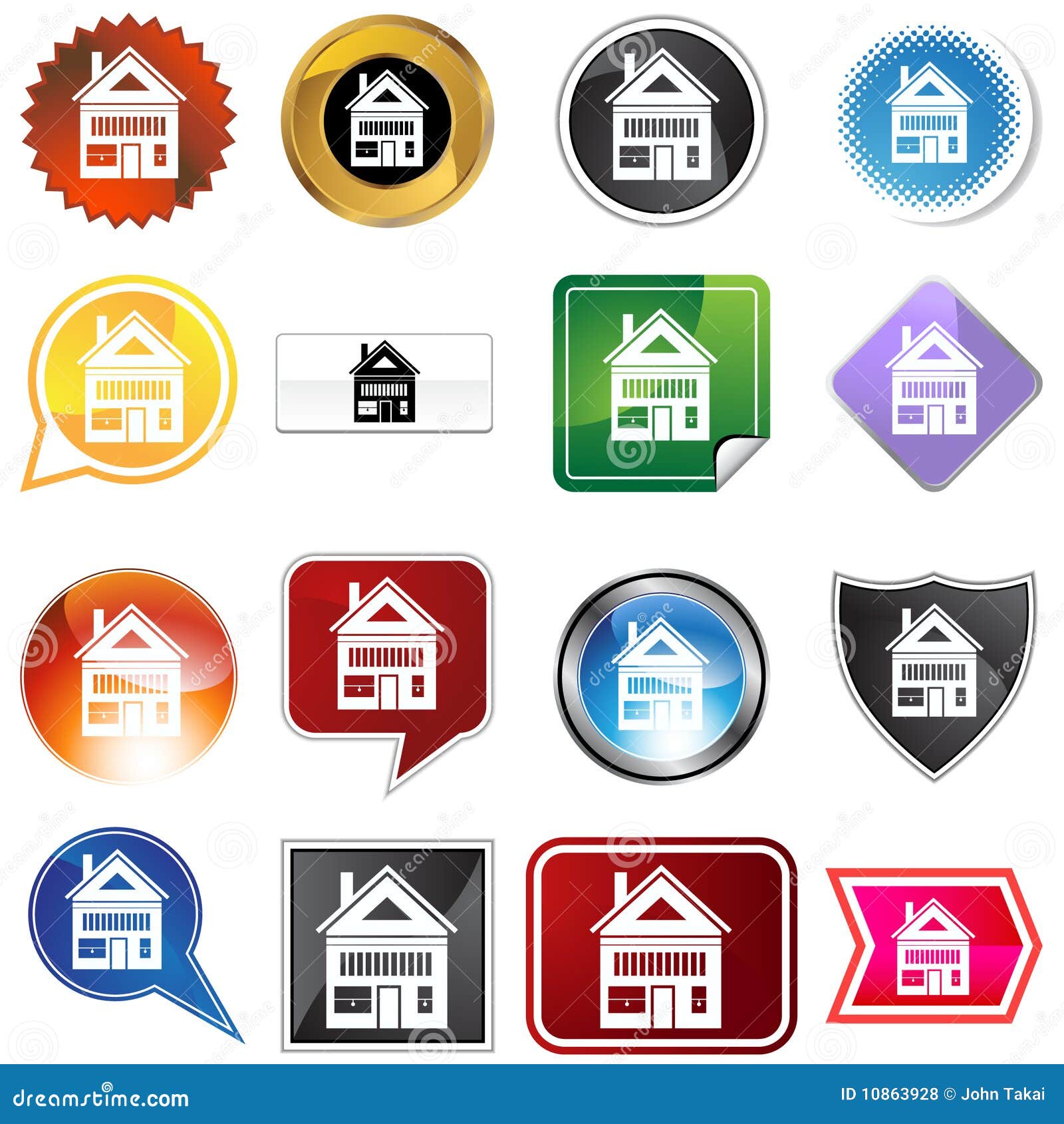 Multiple Buttons - Home stock vector. Illustration of house - 10863928