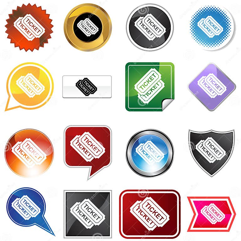 Multiple Buttons - Tickets stock vector. Illustration of graphic - 10863993