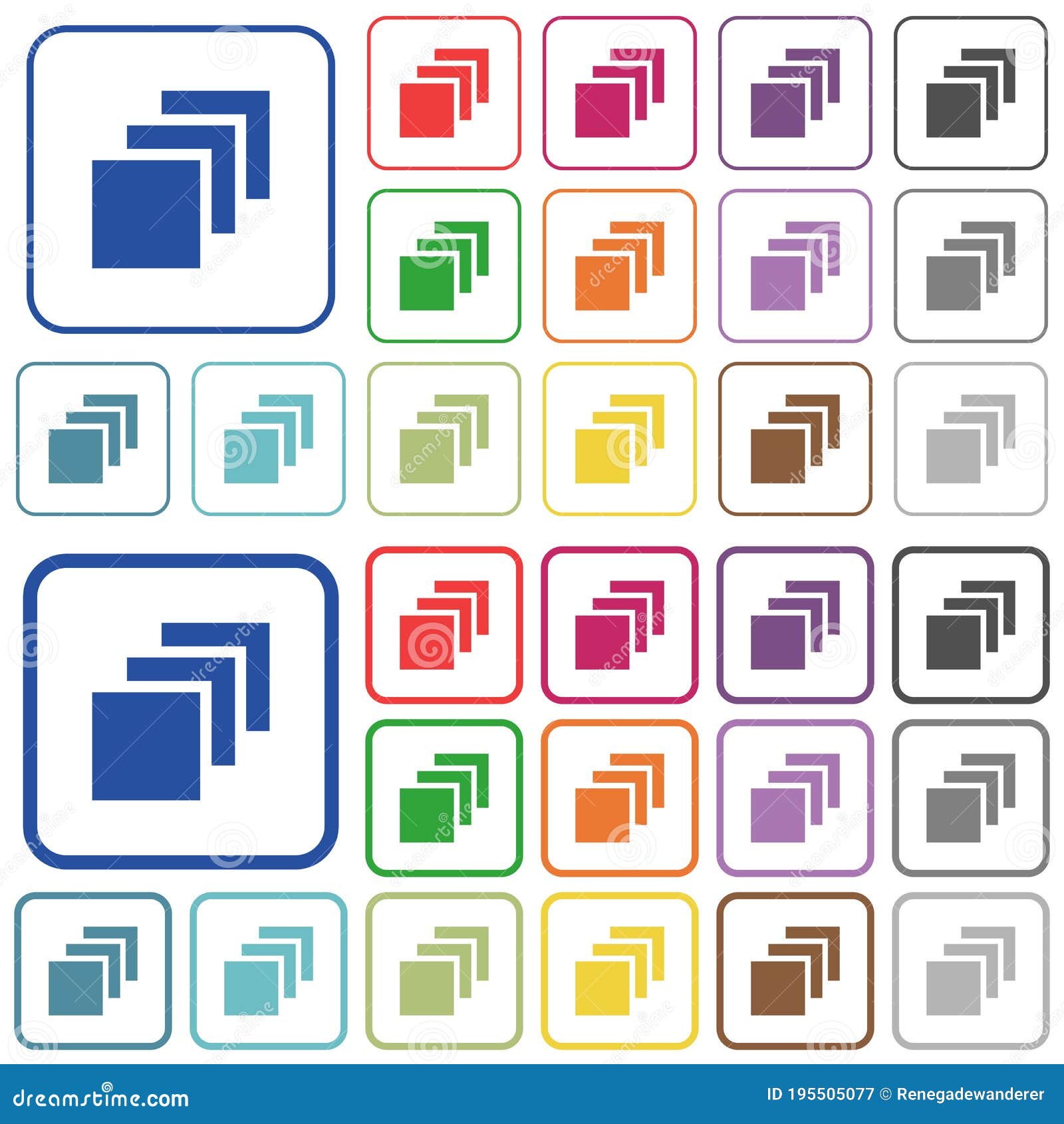 Multiple Canvases Flat Color Icons With Quadrant Frames Vector ...