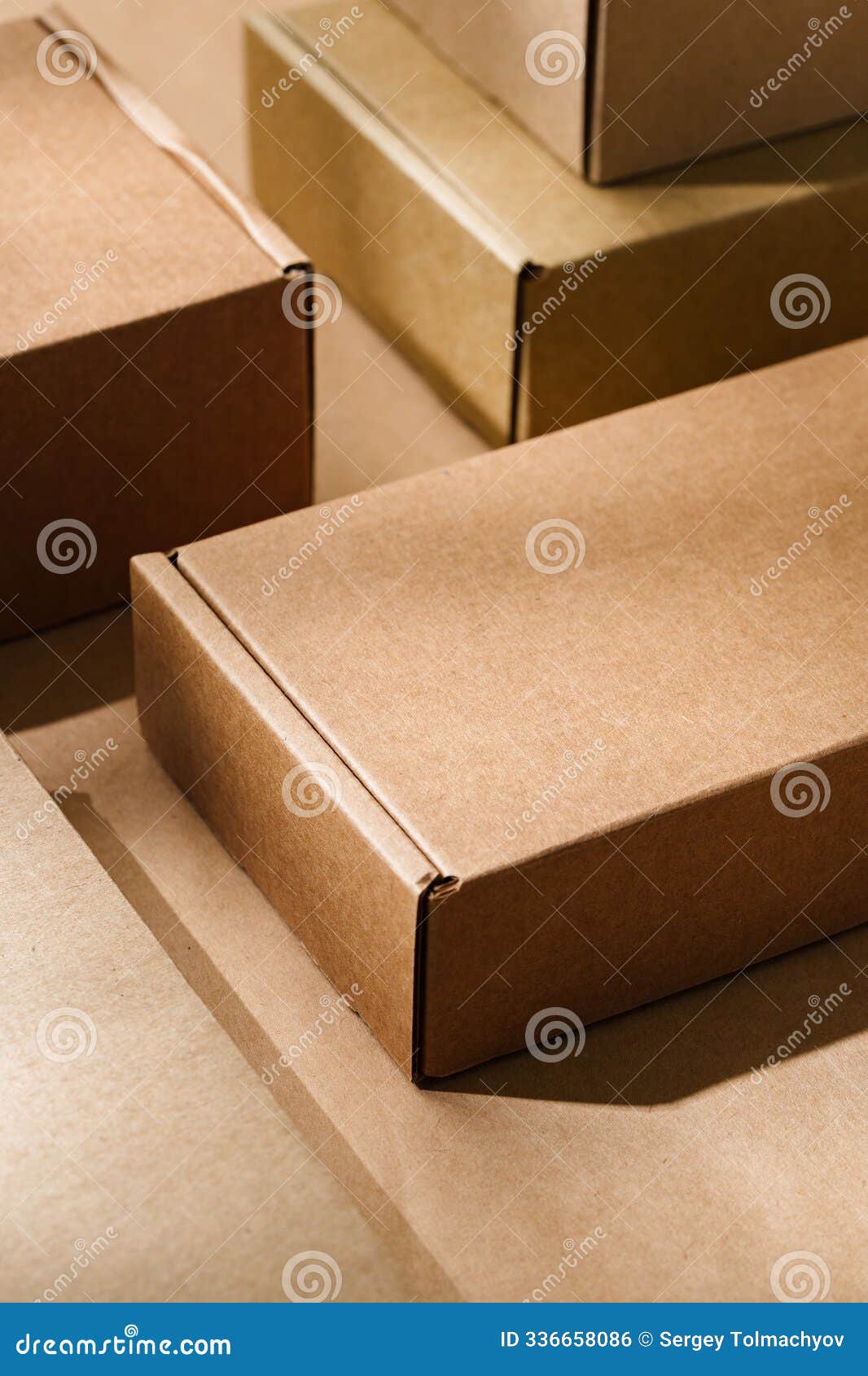 Multiple Cardboard Boxes Arranged on a Surface for Packaging and ...