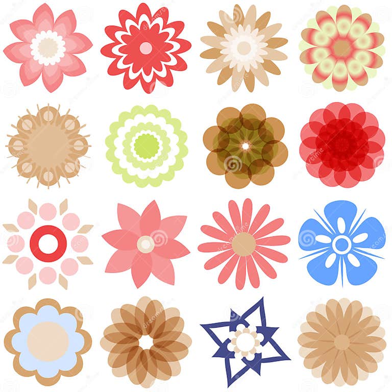 Multiple cartoon flowers stock vector. Illustration of bright - 62459636