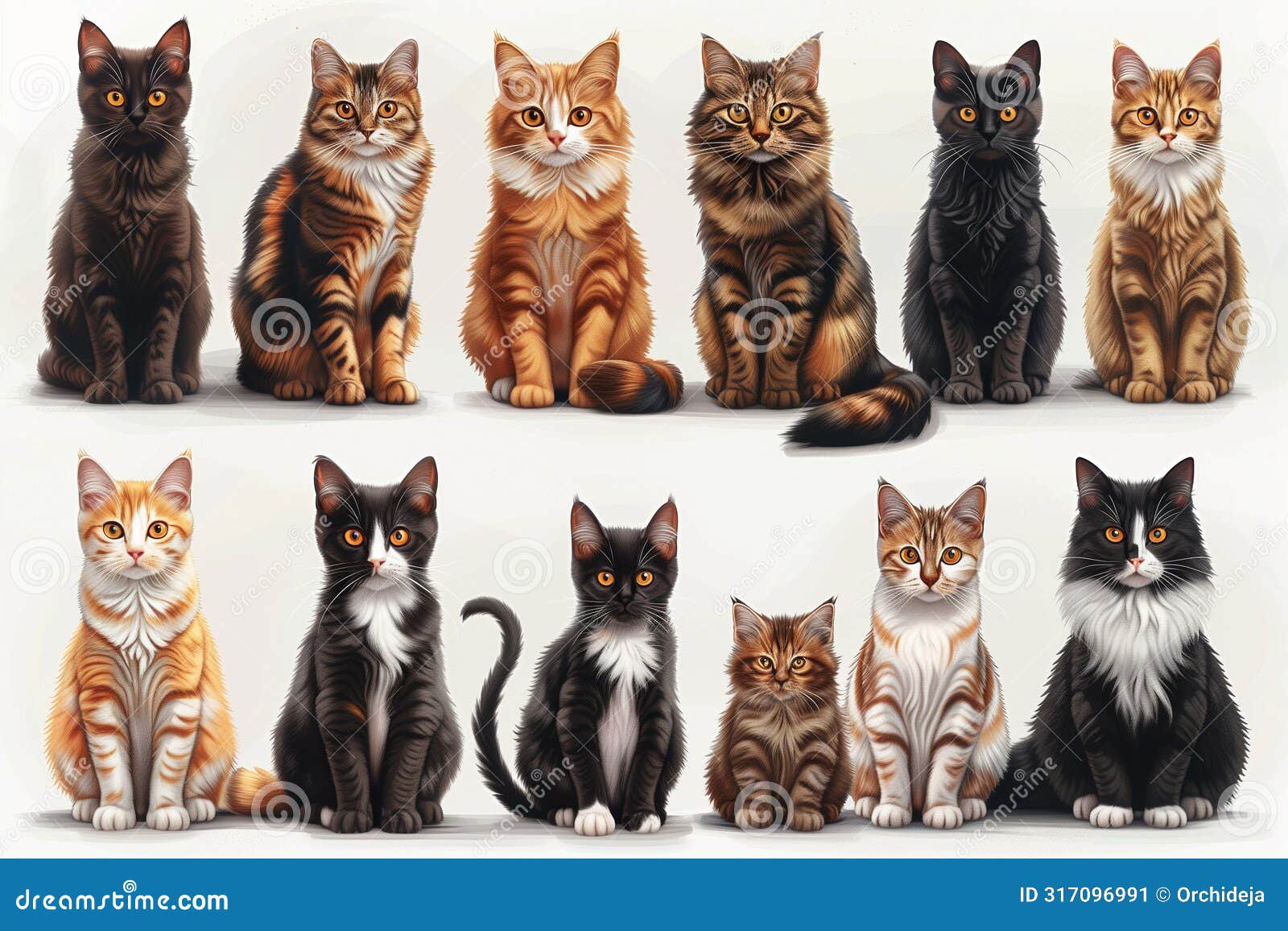 Multiple Cats Sitting Next To Each Other, Displaying Social Behavior ...