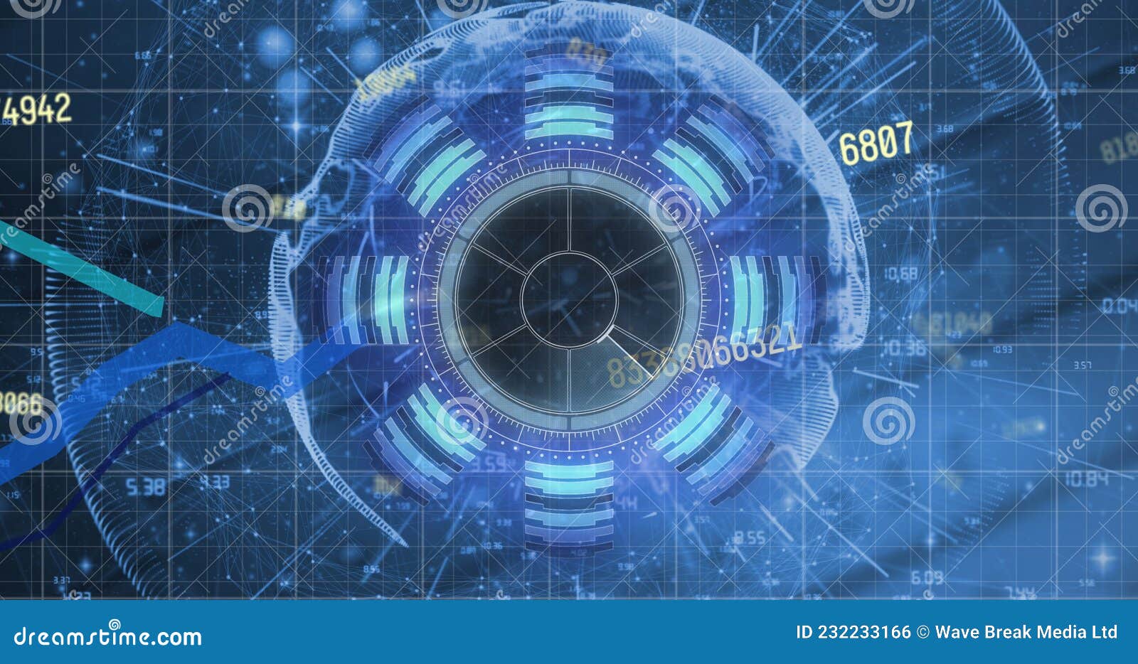 Multiple Changing Numbers and Blue Graphs Moving Against Round Scanner ... Multiple Changing Numbers and Blue Graphs Moving Against Round Scanner ...