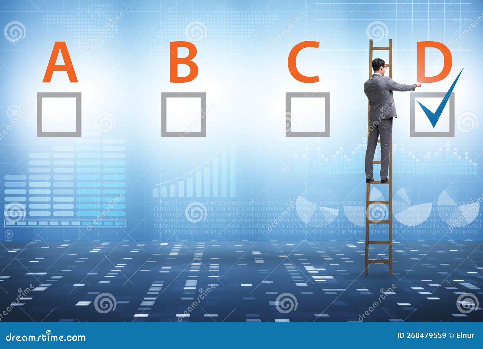 Multiple Choice Test Question Concept with Business People Stock ...