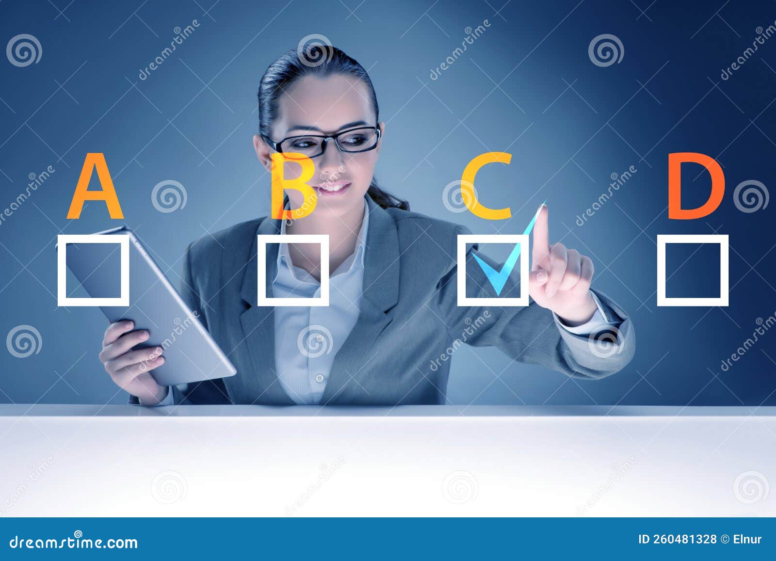 Multiple Choice Test Question Concept with Business People Stock Photo ...