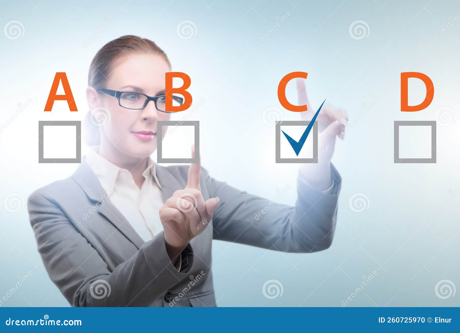 Multiple Choice Test Question Concept with Business People Stock Photo ...