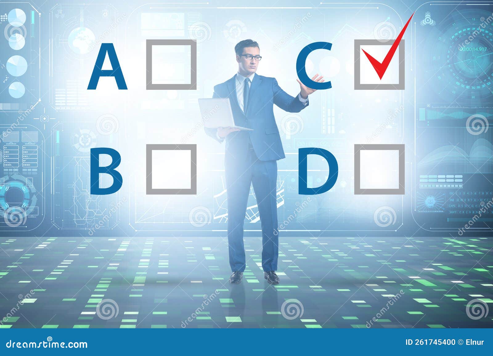Multiple Choice Test Question Concept with Business People Stock Photo ...