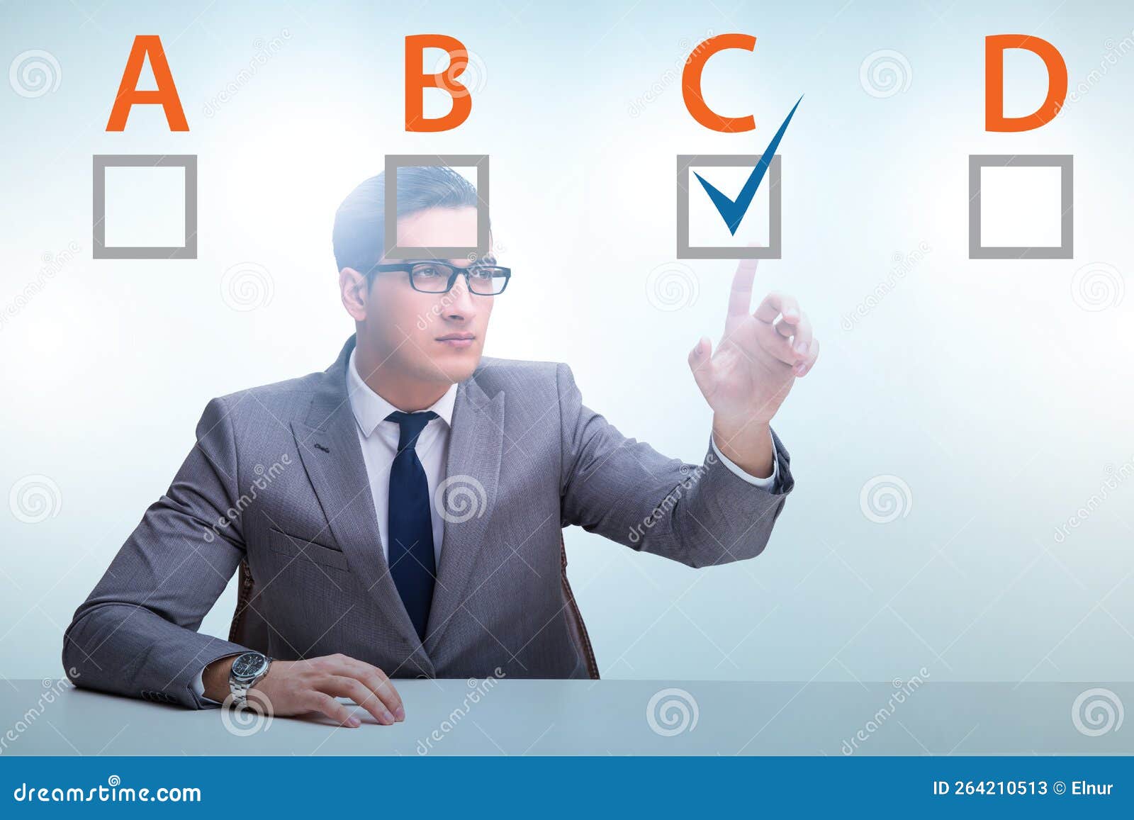 Multiple Choice Test Question Concept with Business People Stock Image ...