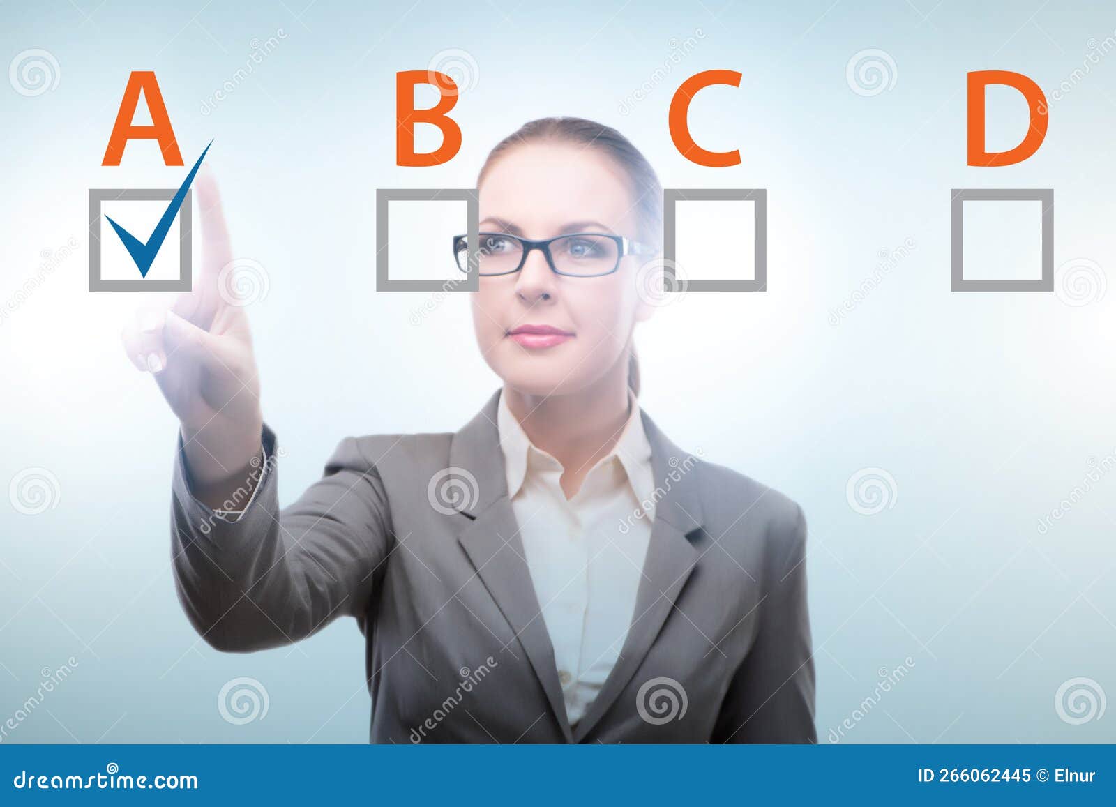 Multiple Choice Test Question Concept with Business People Stock Image ...