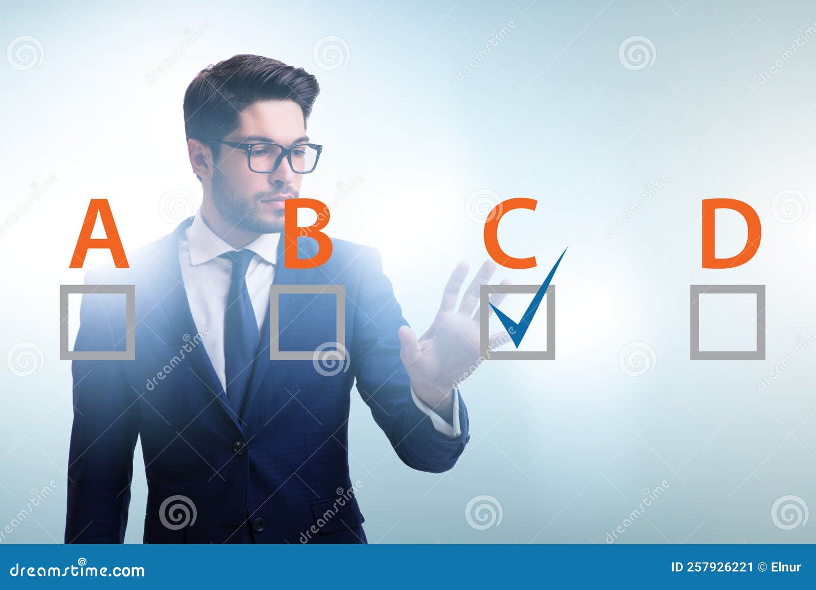 Multiple Choice Test Question Concept with Business People Stock Image ...