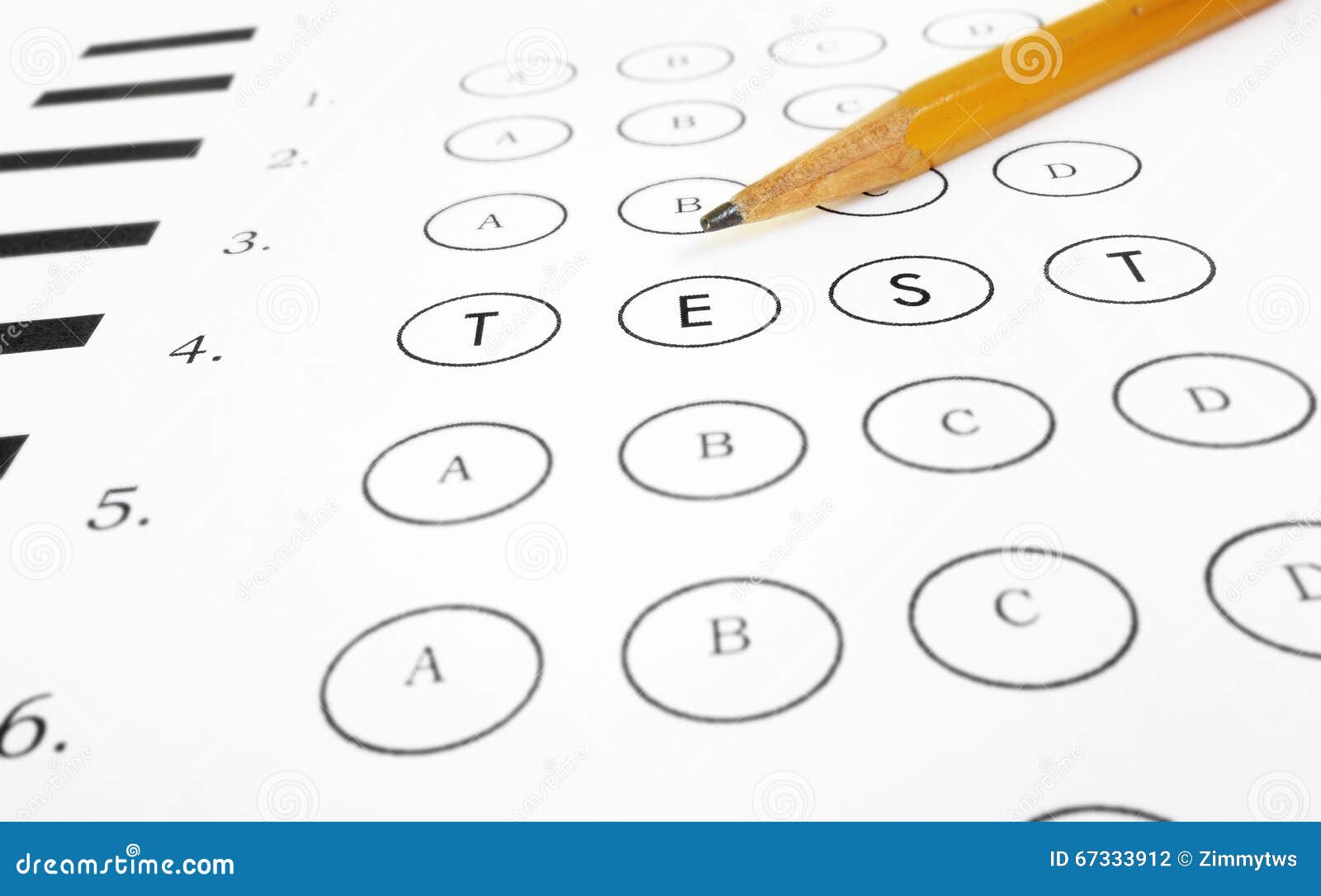Multiple choice Test stock photo. Image of pencil, school - 67333912