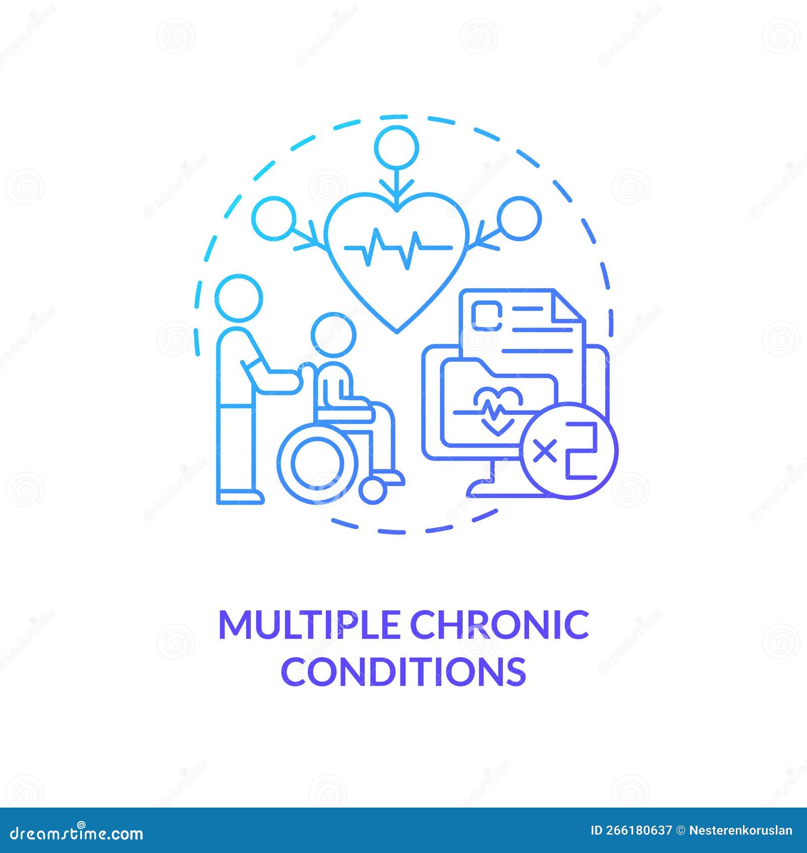 Multiple Chronic Conditions Blue Gradient Concept Icon Stock Vector ...