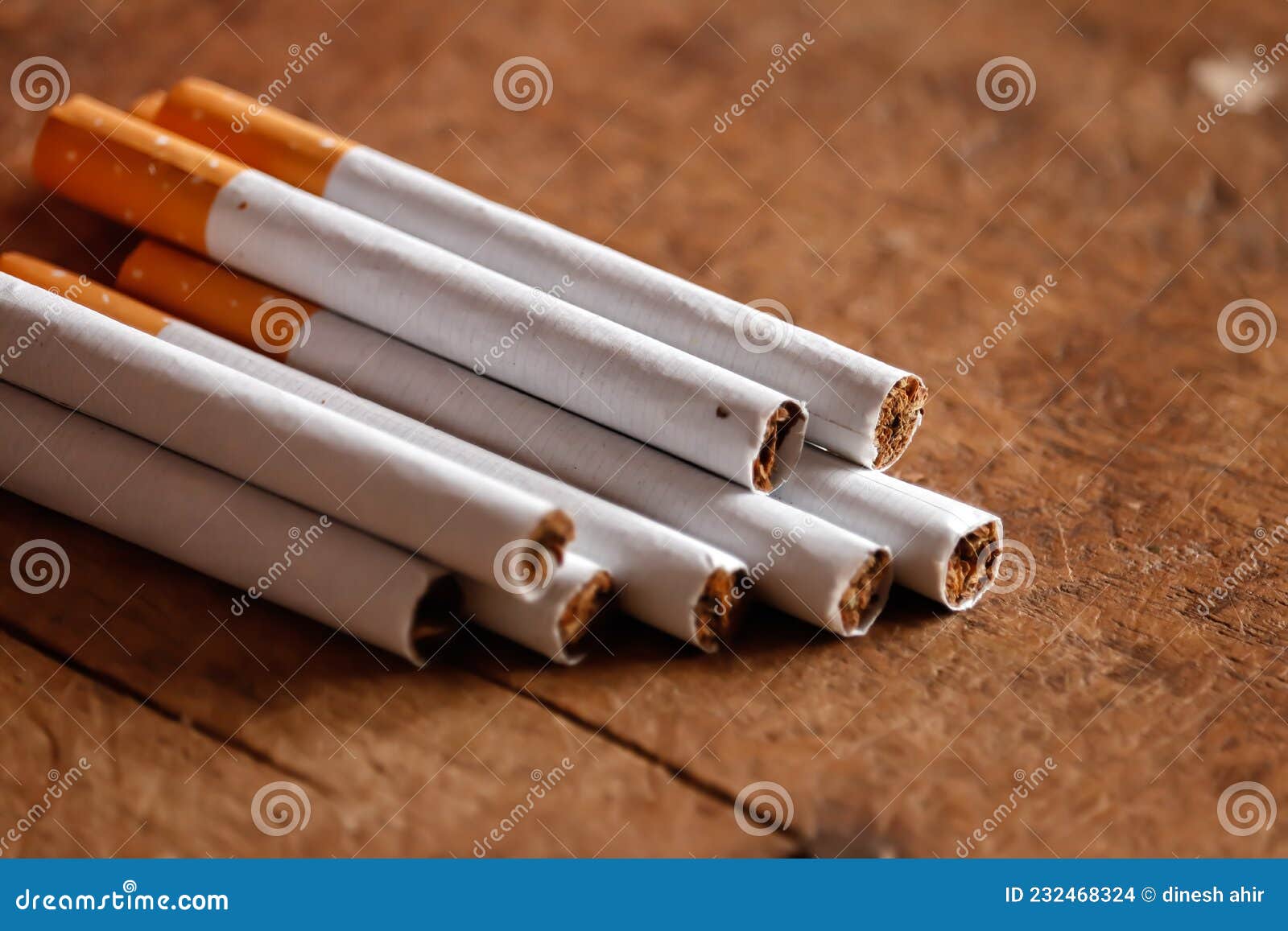 Multiple Cigarette on Wooden Table with Selective Focus,a Pack of ...