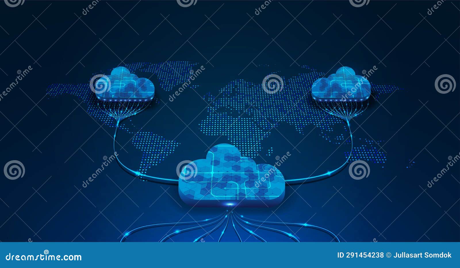 Multiple Cloud Symbol Vector Illustration, 2D Cloud, 3D Cloud, Multi ...