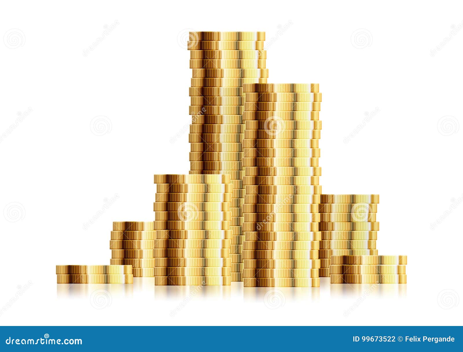 Multiple Coin Stacks stock illustration. Illustration of finance - 99673522