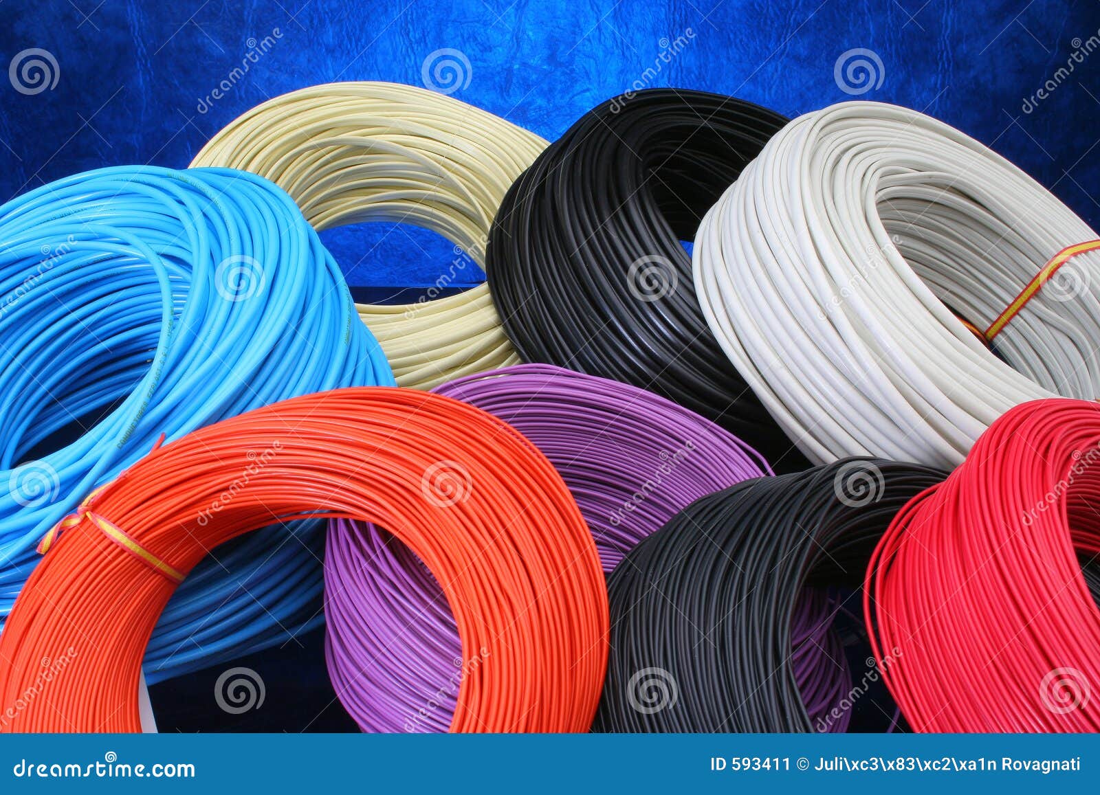 Multiple color cables stock image. Image of technology - 593411