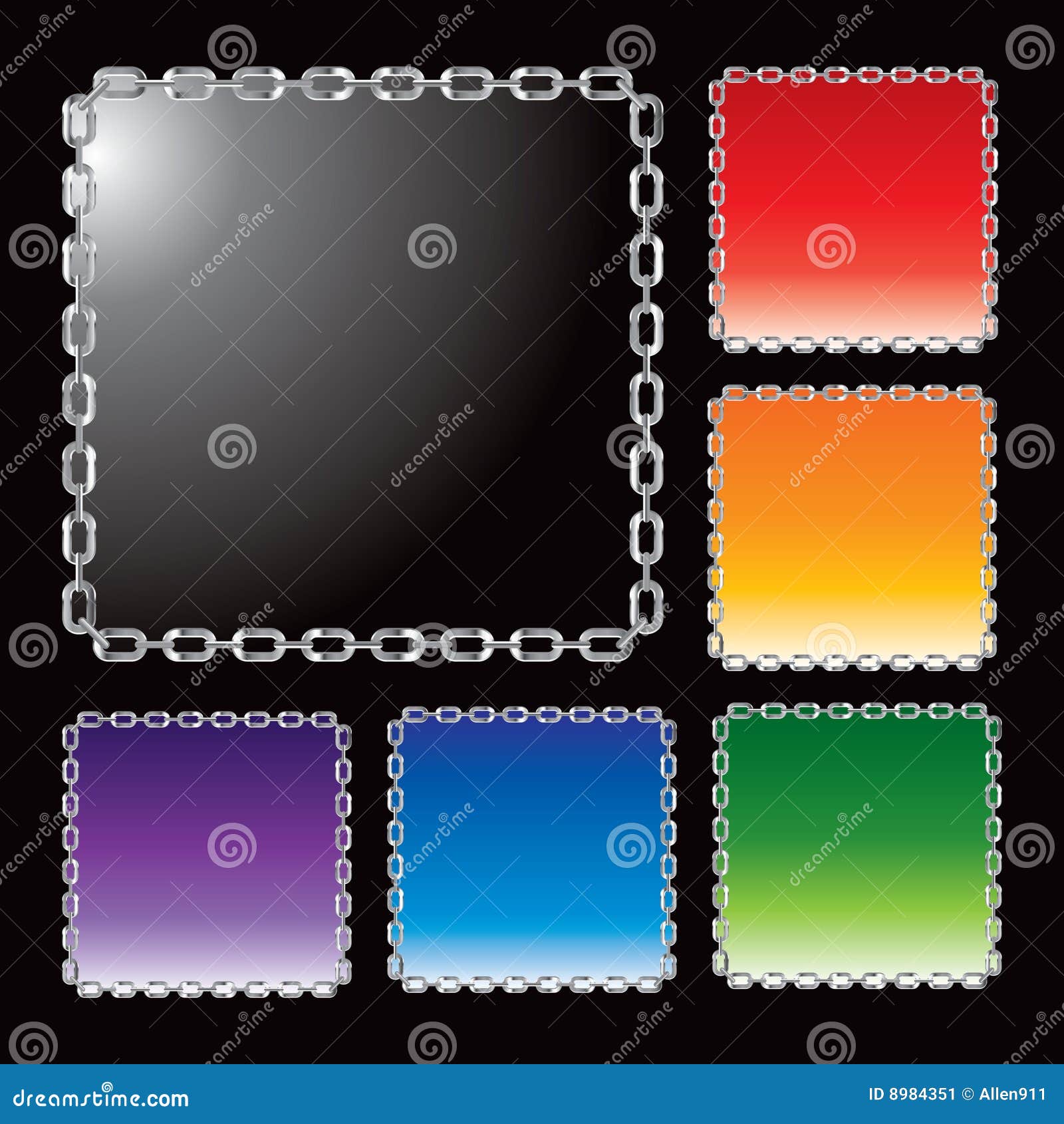 Multiple Color Chain Frames Stock Vector - Illustration of chain ...