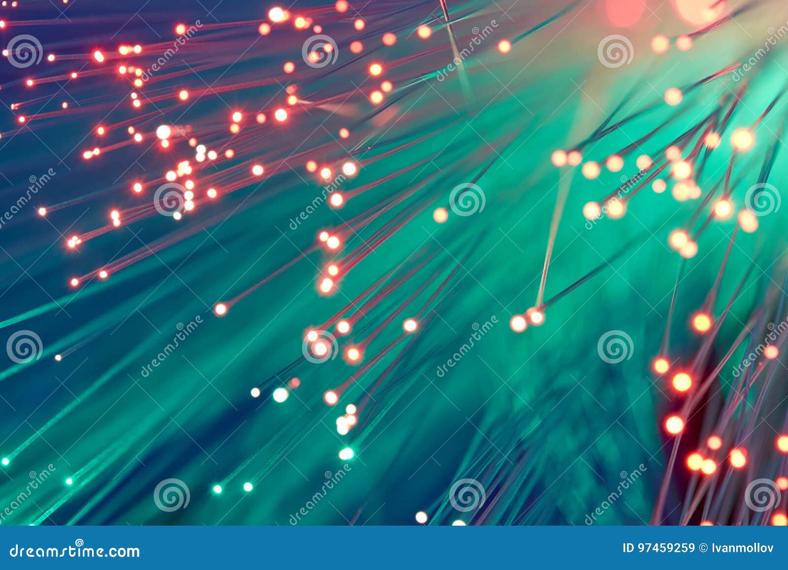Multiple Color Fiber Optics Closeup Stock Image - Image of glowing ...