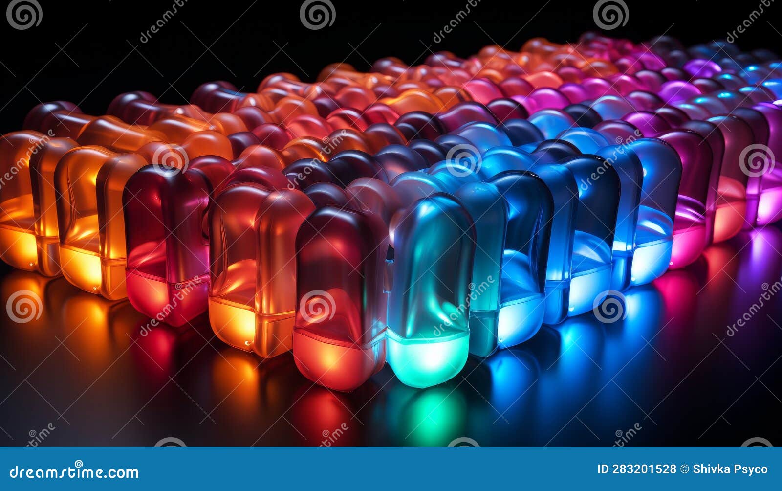 Multiple Color Neon Light Objects Photograph Stock Photo - Image of ...