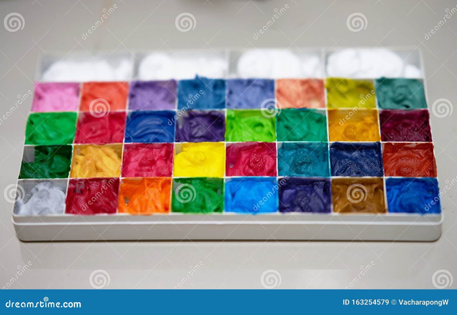 Multiple Color Palette for Art Work of Kid or Artist on Workspace,top ...