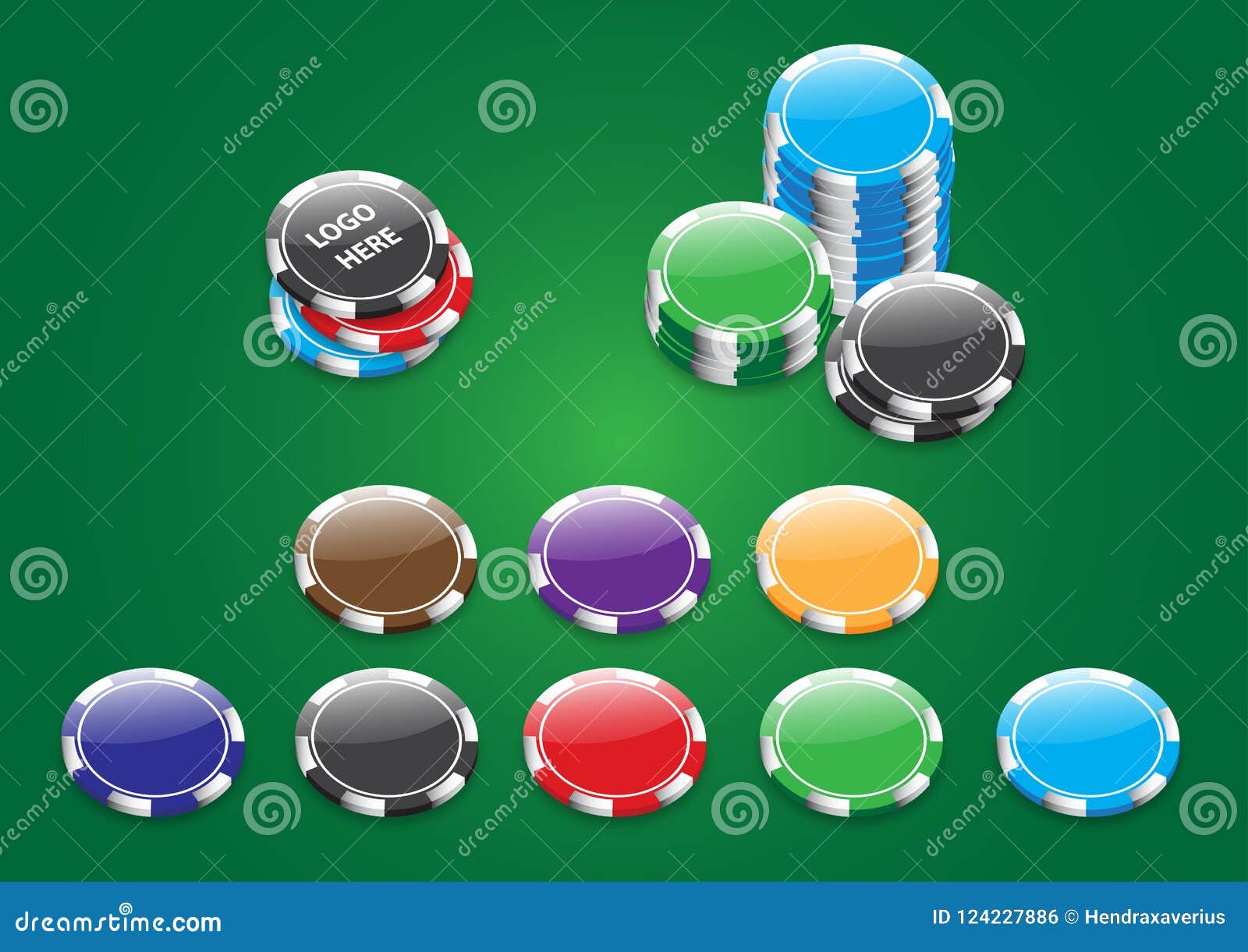 Multiple Color Poker Chips in Vector Form Stock Vector - Illustration ...